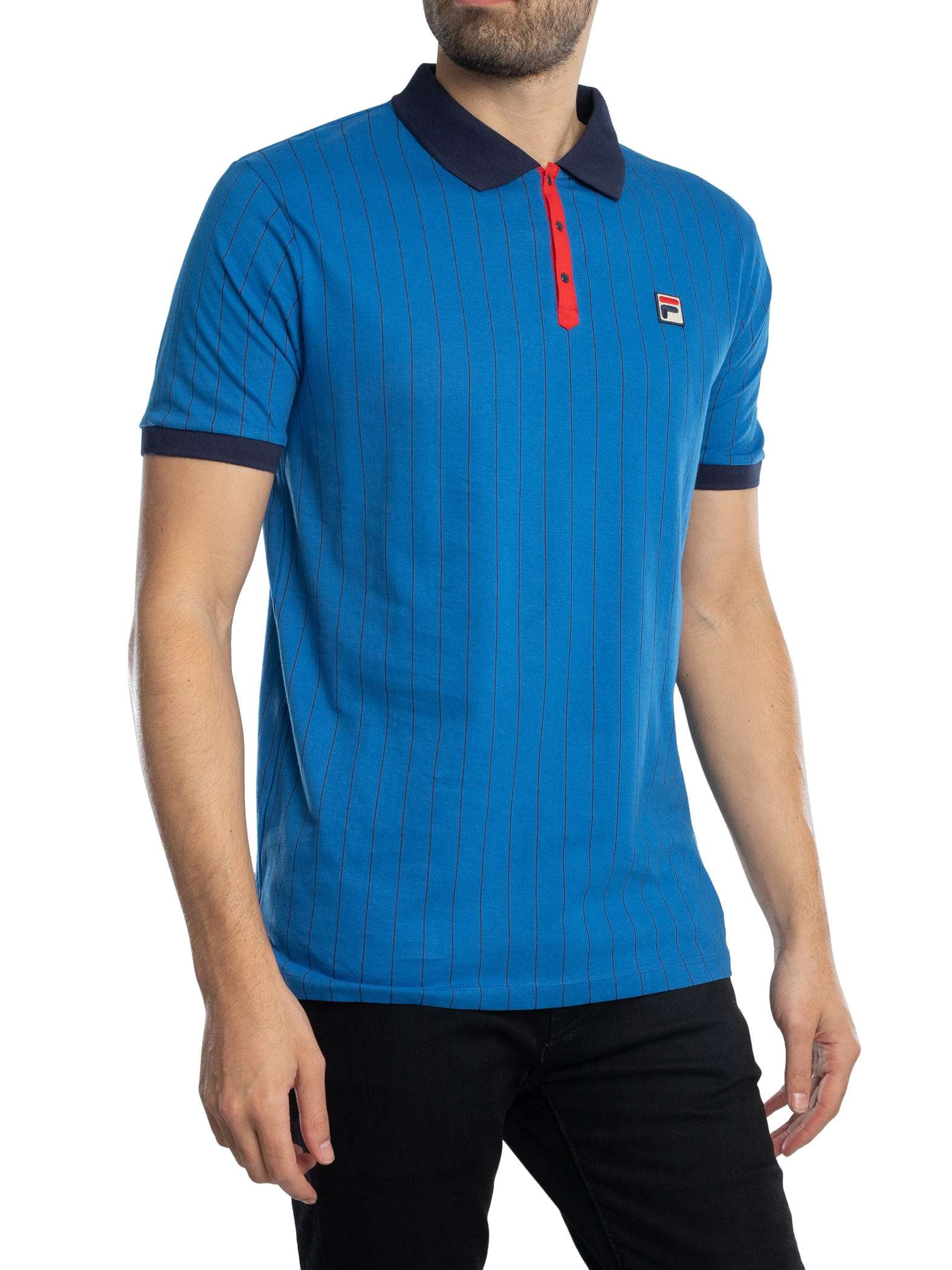 Fila BB1 Classic Vintage Striped Polo Shirt, Blue - Walmart.com