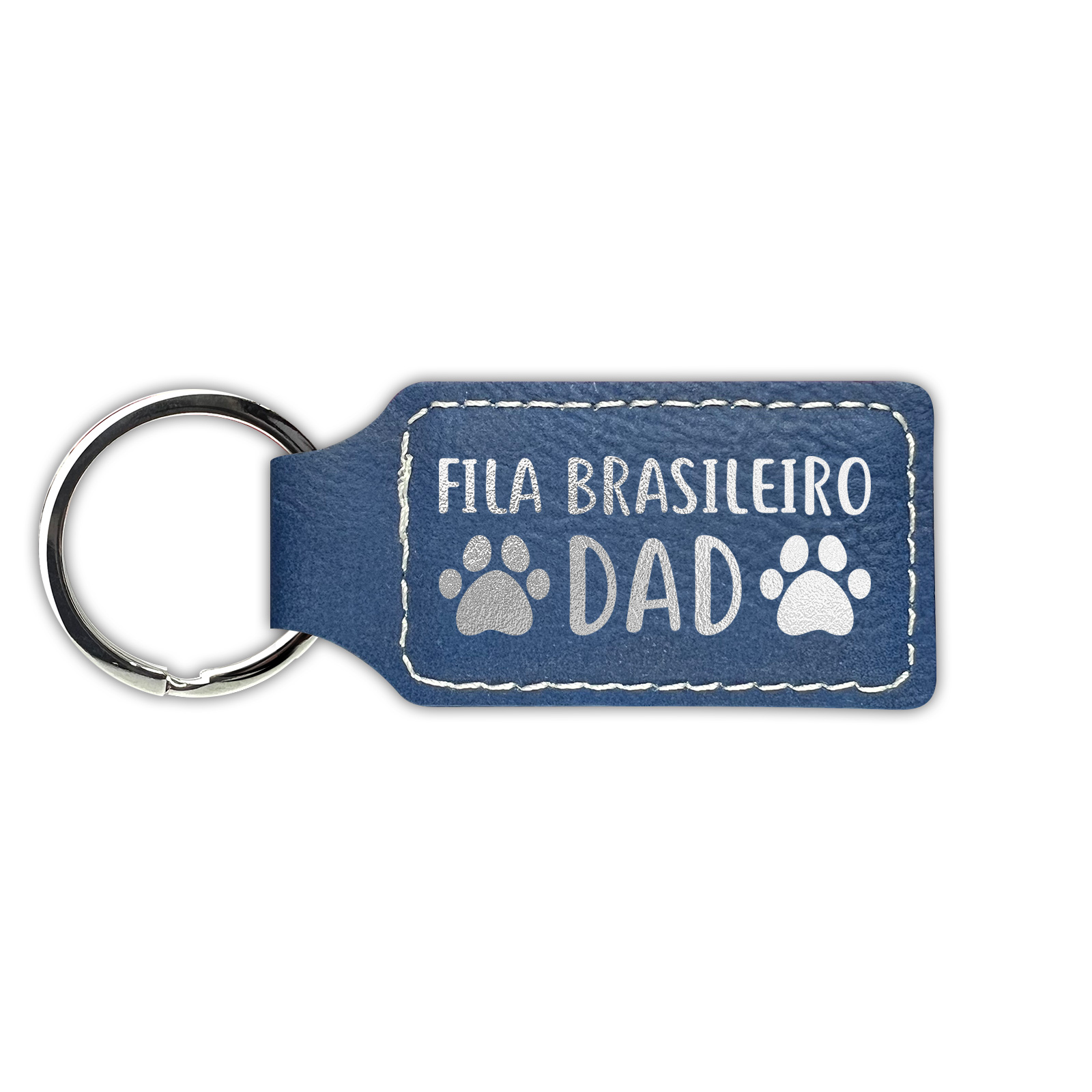 Fila Brasileiro Dad Keychain Leatherette Rectangle - Laser Engraved ...