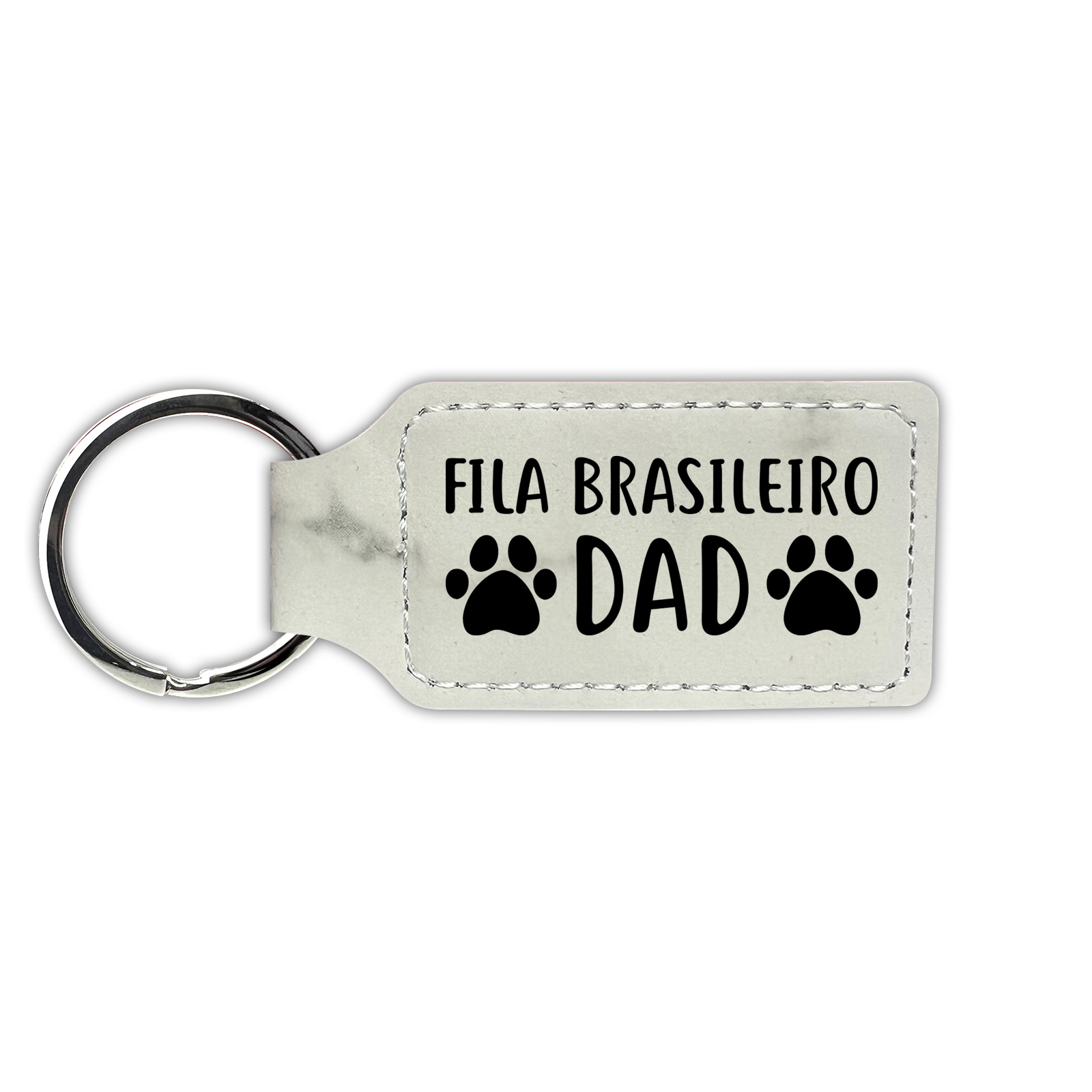Fila Brasileiro Dad Keychain Leatherette Rectangle - Laser Engraved ...