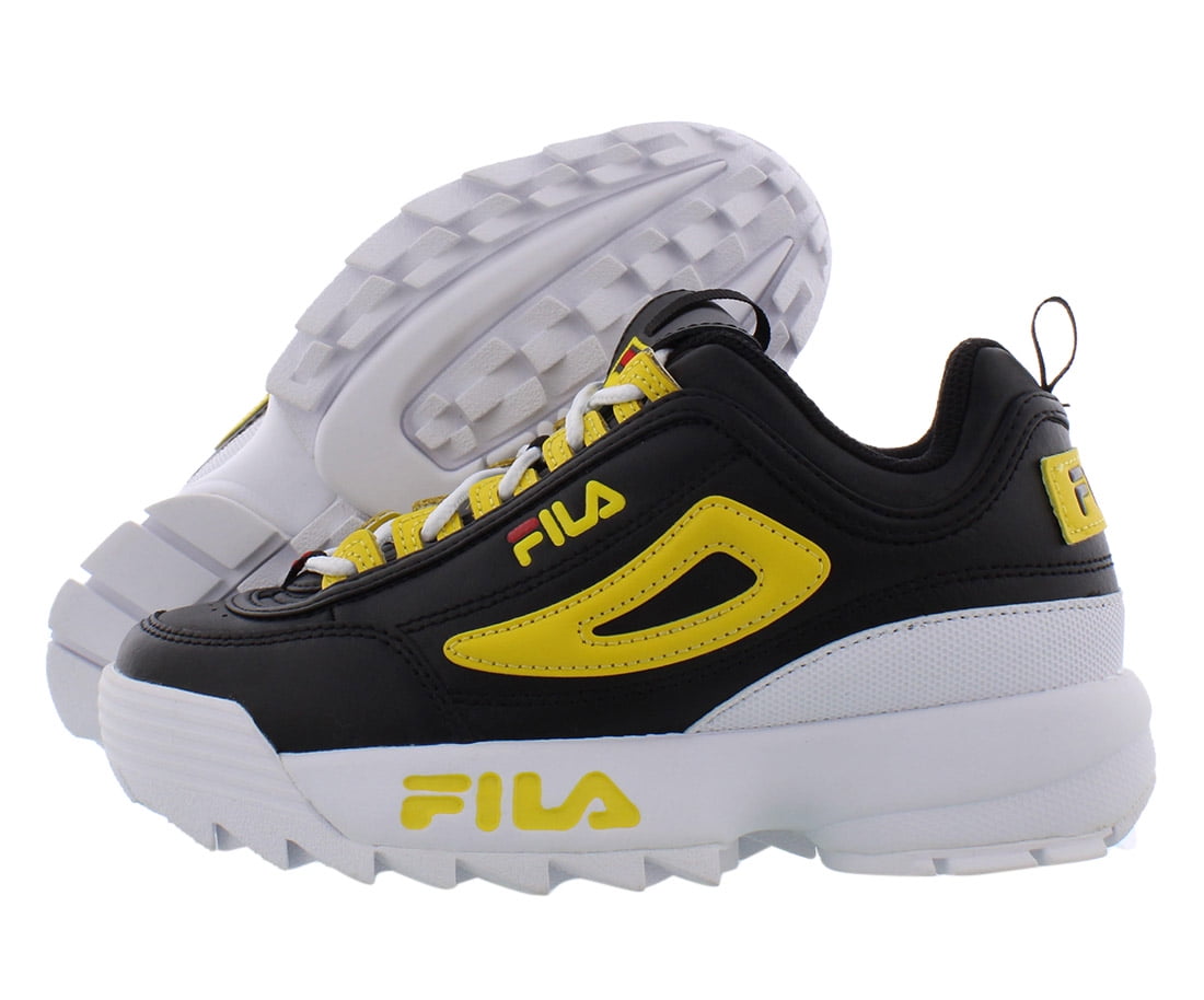 Fila Disruptor Ii Boys Shoes Size 3.5, Color: Black/White/Yellow ...