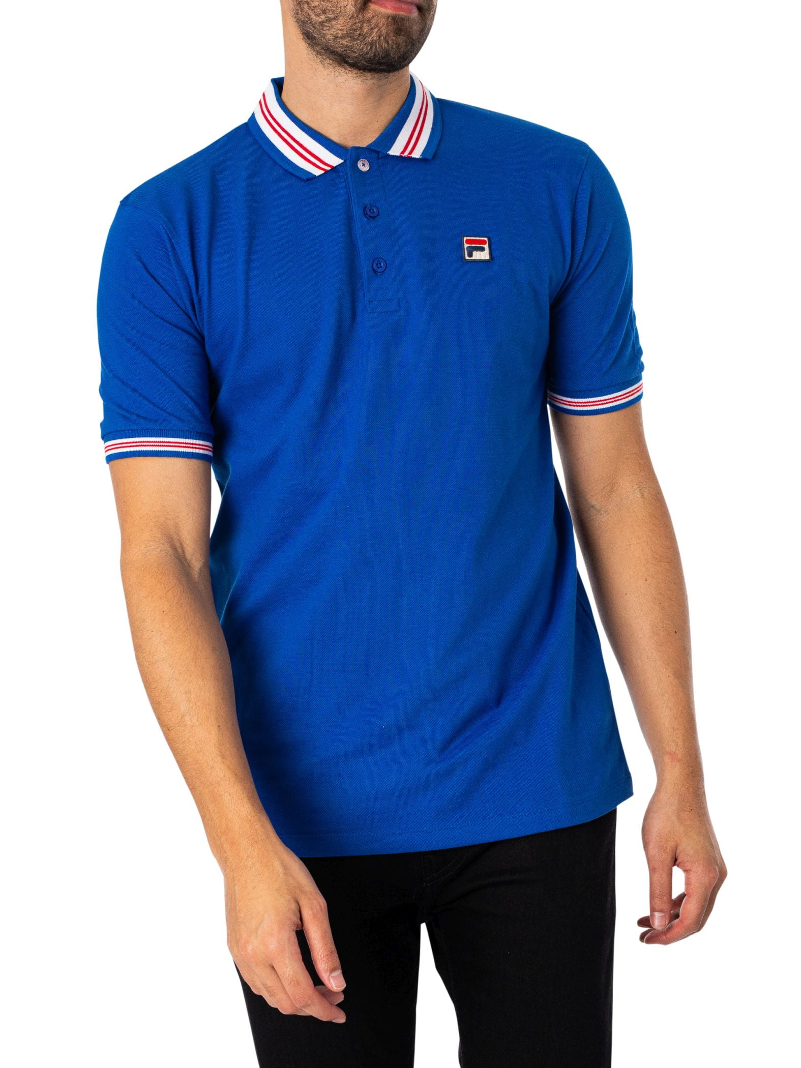 Fila Faraz Tipped Rib Polo Shirt, Blue - Walmart.com