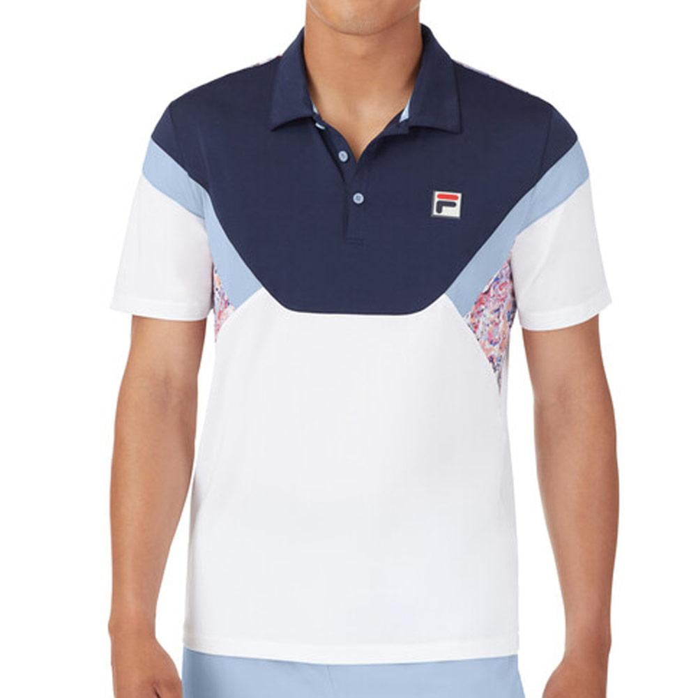 Fila Men`s Solar Power Color Block Tennis Polo ( MEDIUM Fila Navy/Sh ...