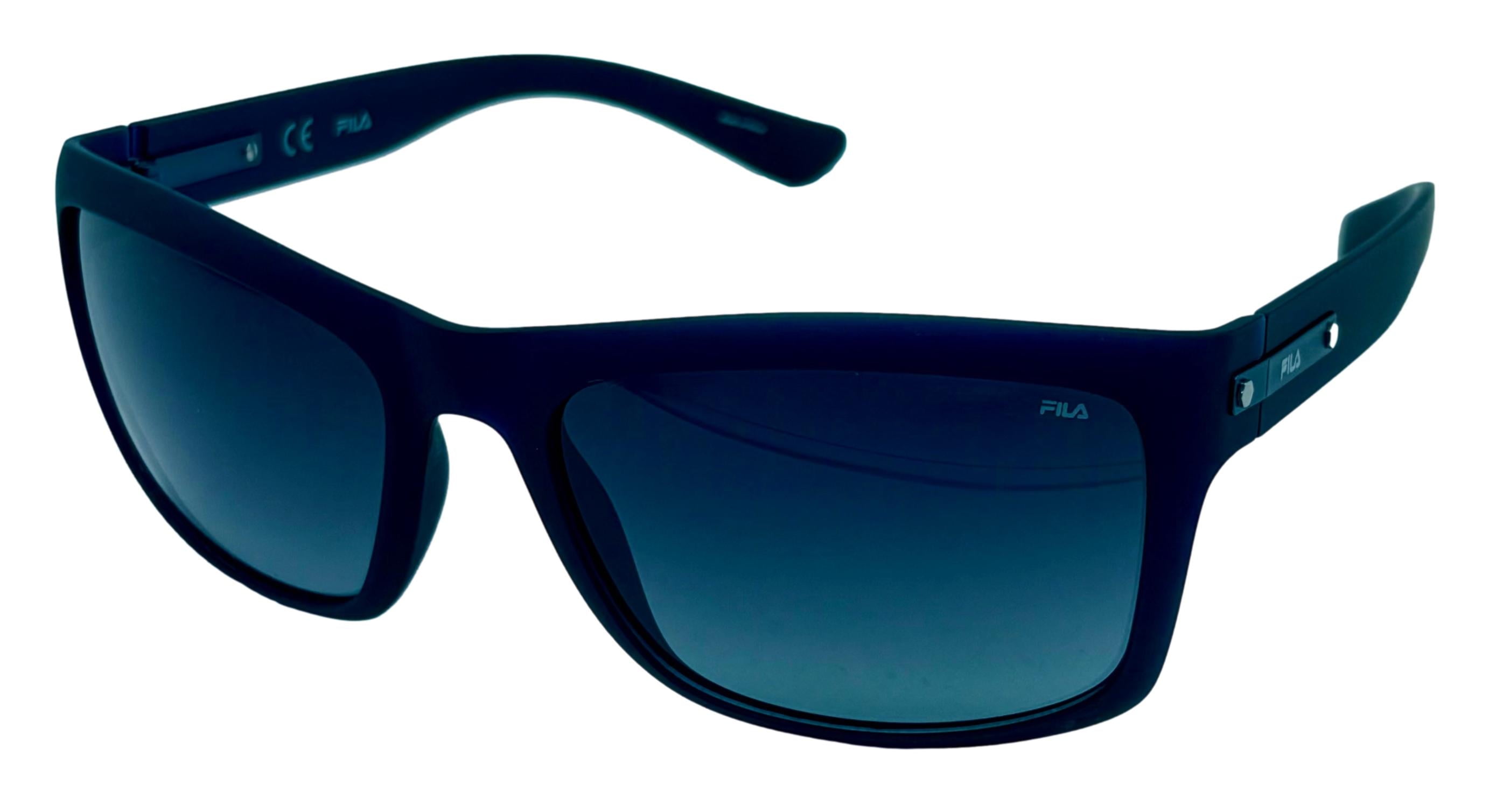 Fila Mens Matt Blue Rectangle Plastic Sunglass Blue Lens Polarized ...