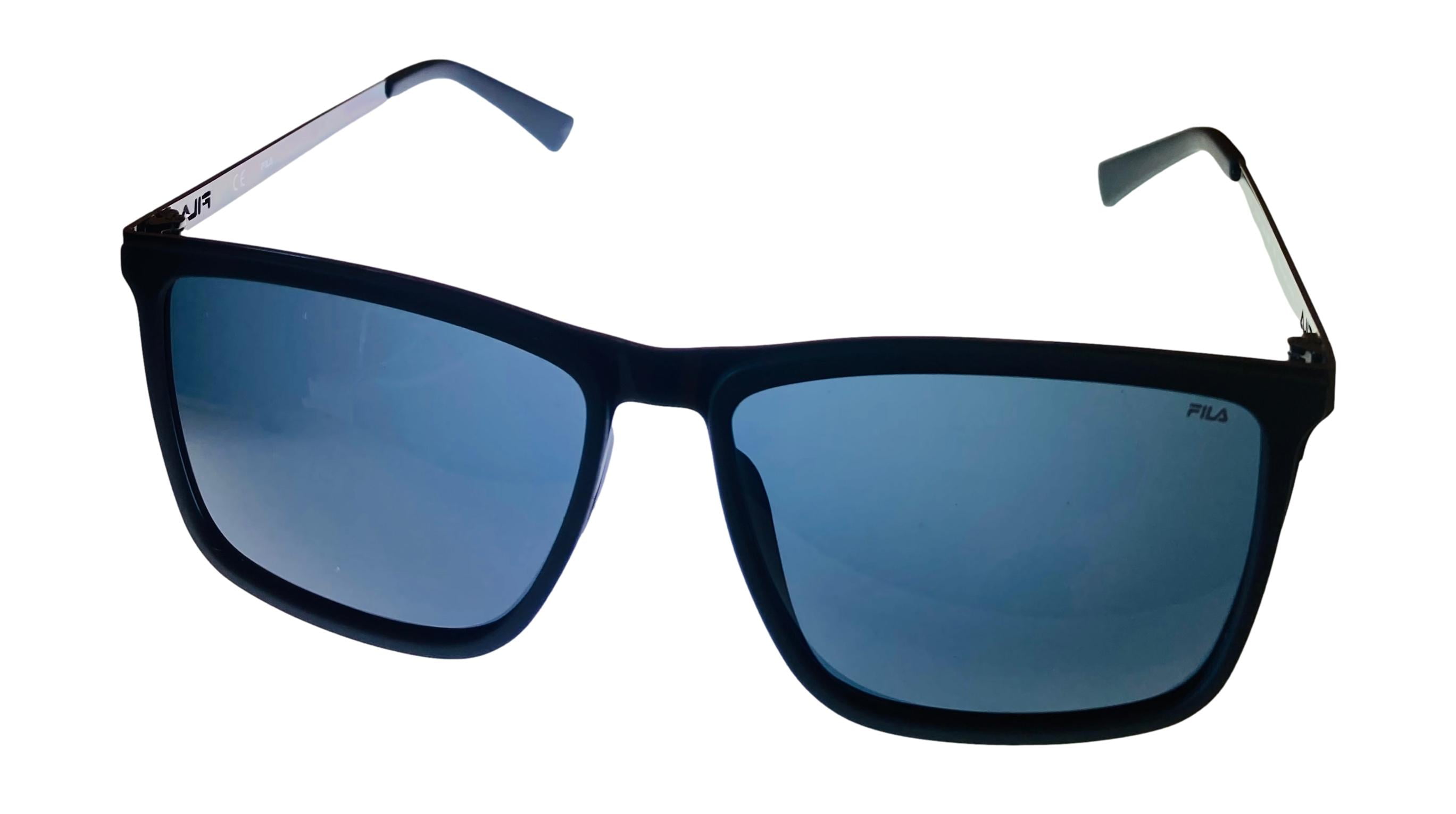 Fila Mens Matte Black Metal Sunglass Flash Lens Polarized SF8495. 568P ...