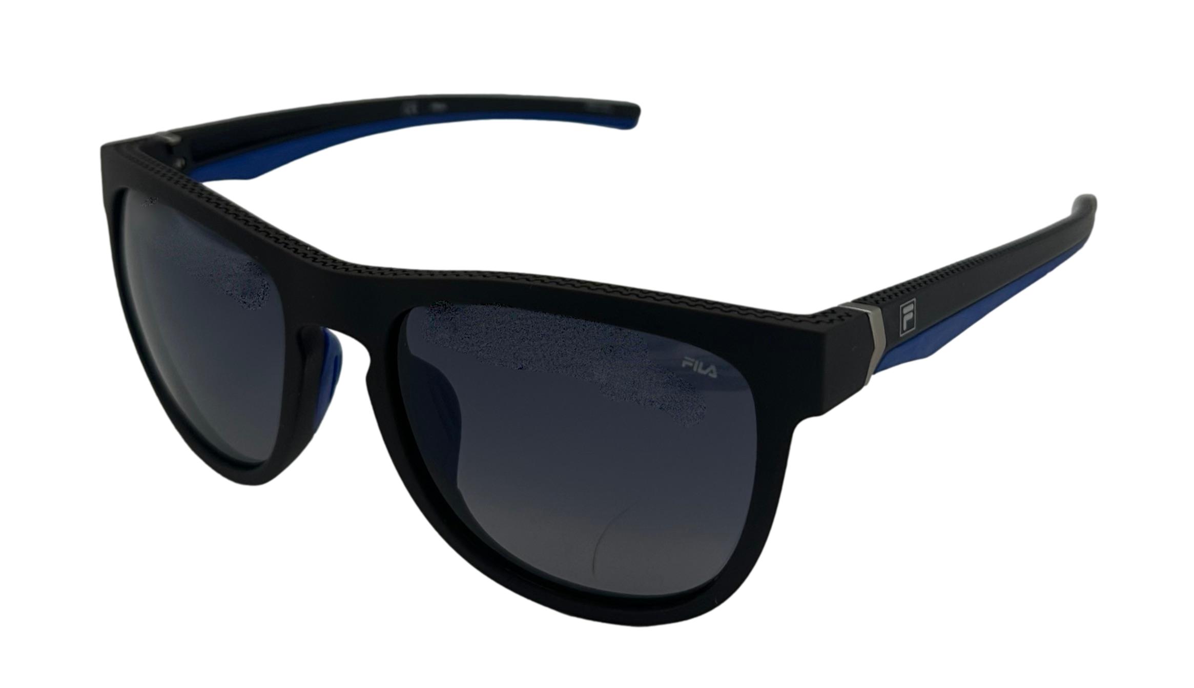 Fila Mens Rimless Matte Black Plastic Sunglass Flash Lens Polarized ...