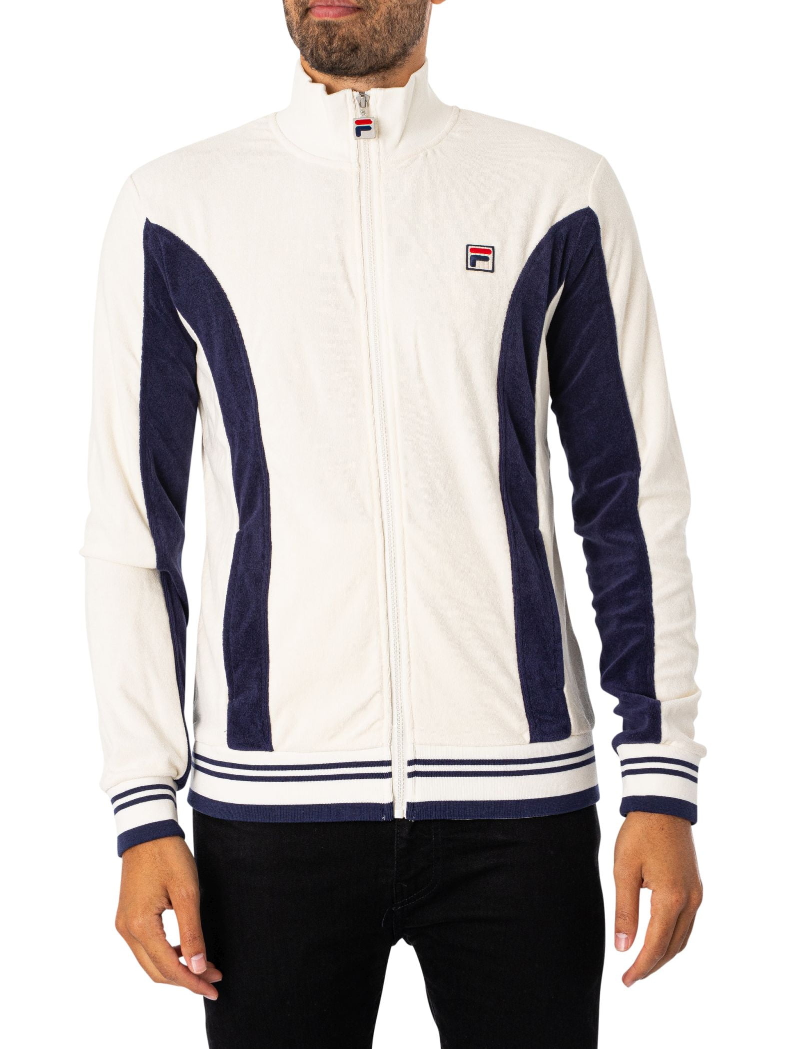 Fila Velour Saul Track Jacket, White - Walmart.com