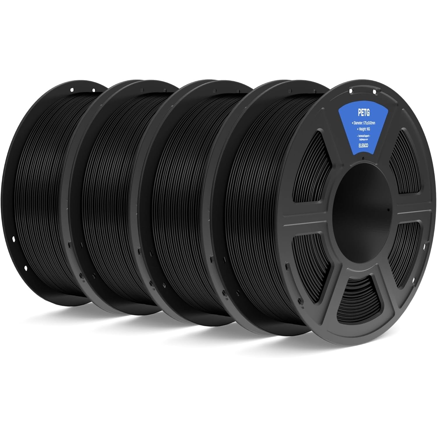 Filament 1.75mm Black 4KG, 3D Printer Filament Dimensional Accuracy ...