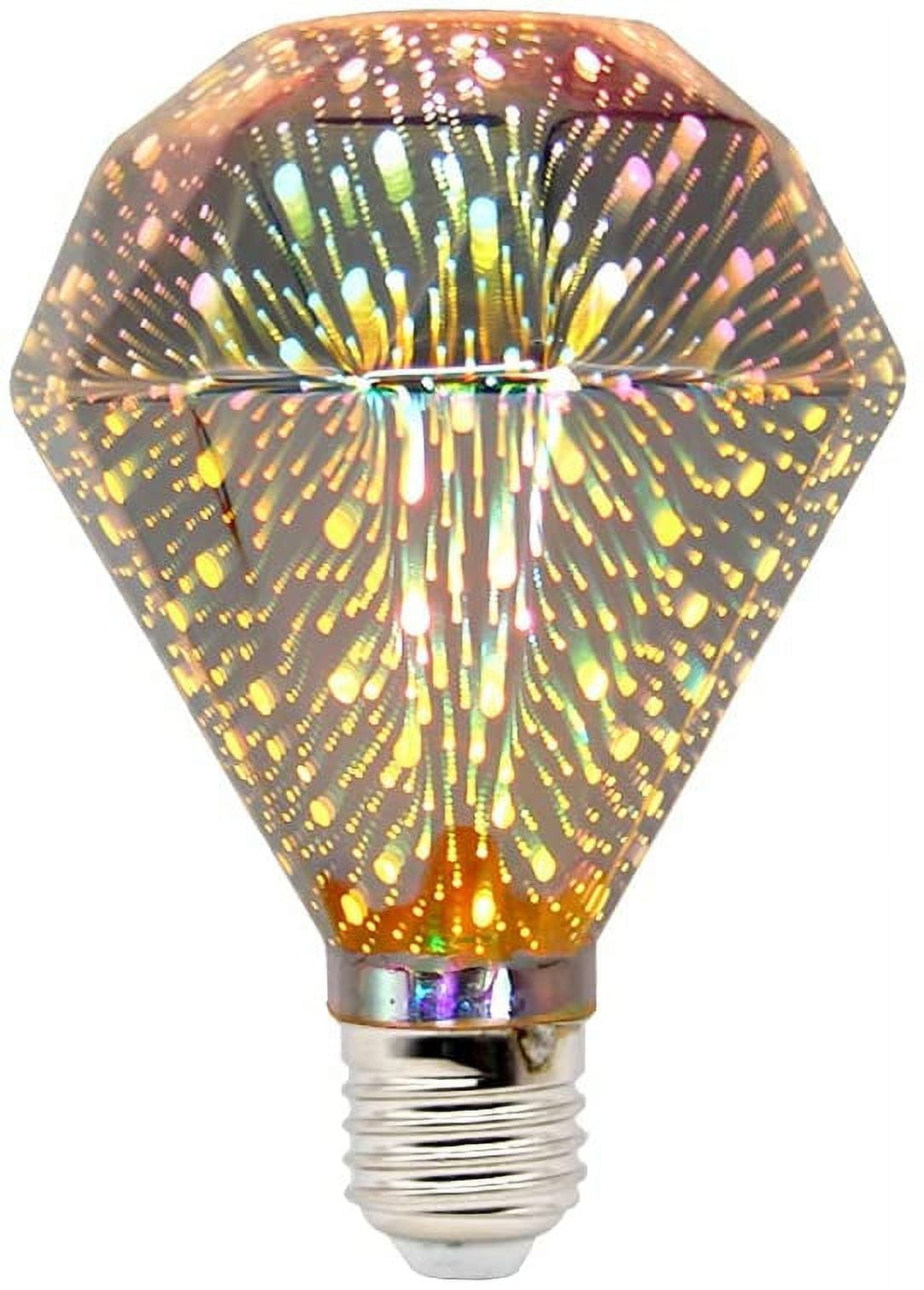 Filament Firework Bulb, 3D Effect Multicolor LED Light Bulb, Diamond ...