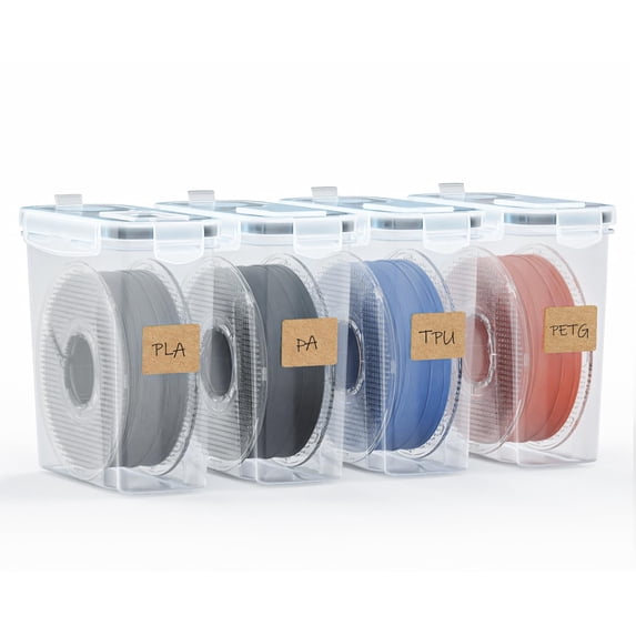 Filament Storage Box - 4 Pack Filaments Container for 3D Printing ...