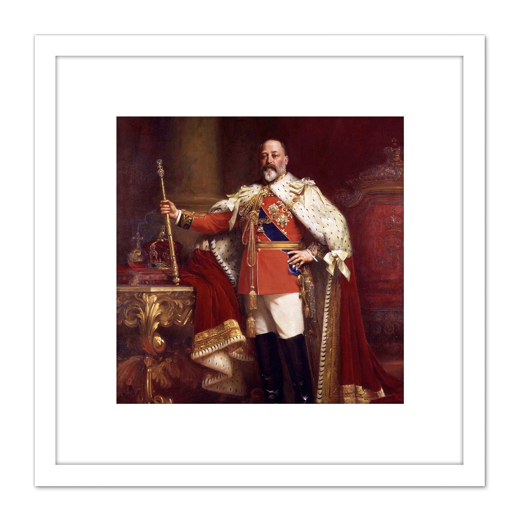 Fildes Portrait British King Edward VII Painting 8X8 Inch Square Wooden ...