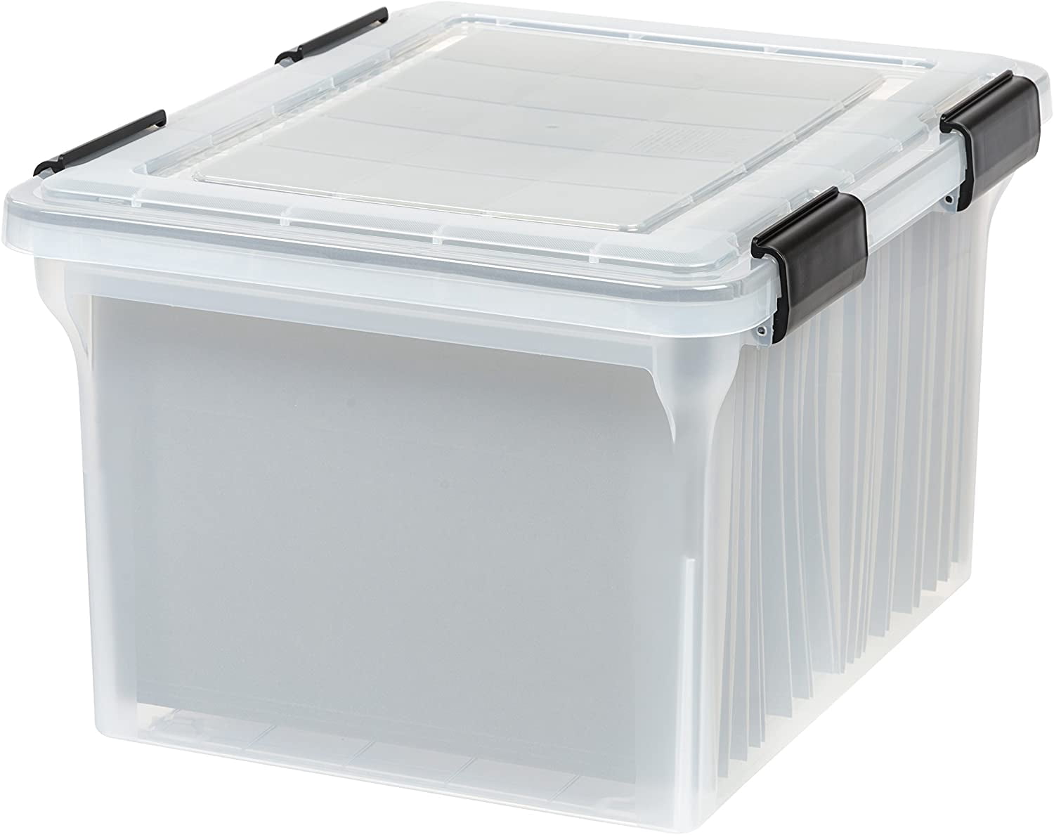 File Box, File Organizer w/Hinged Split Lid for Letter File, Important ...