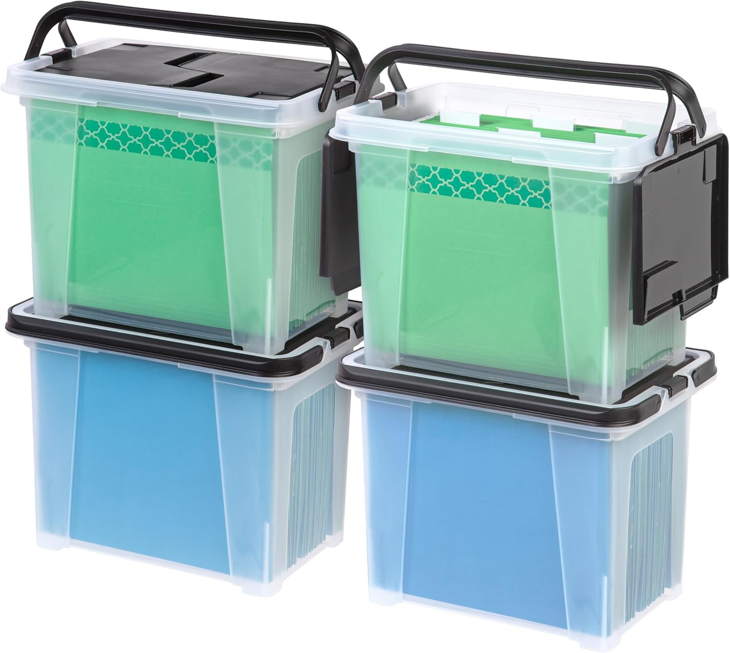 File Box File Organizer w/ Wing Lid for Letter/Legal File, Water ...