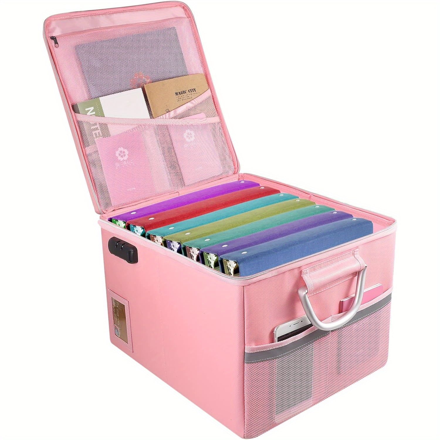 File Box Fireproof Document Box With Lock, File Storage Organizer Box ...