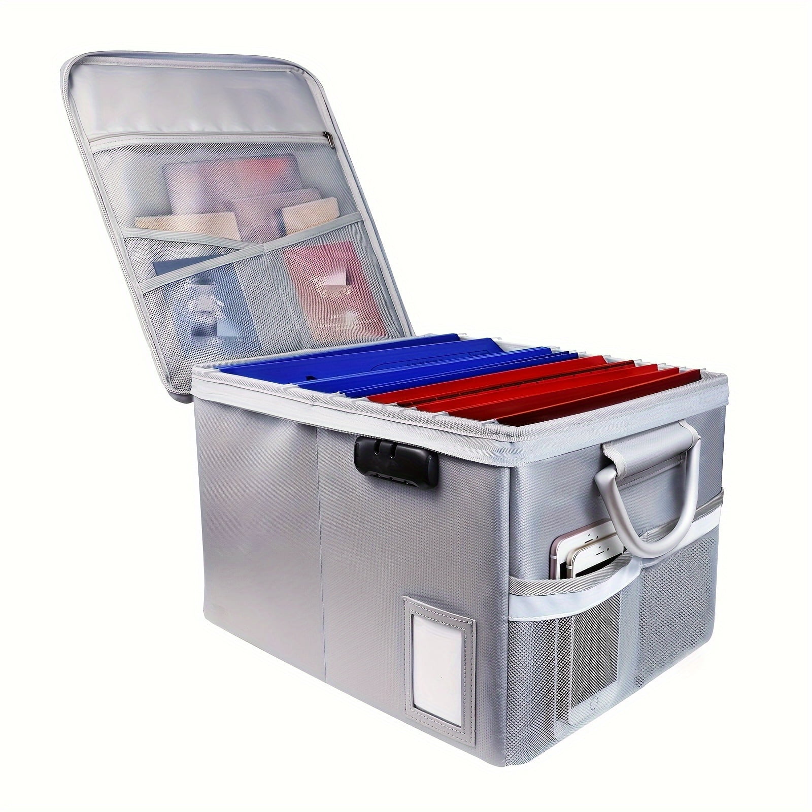 File Box Fireproof Document Box With Lock, File Storage Organizer Box ...