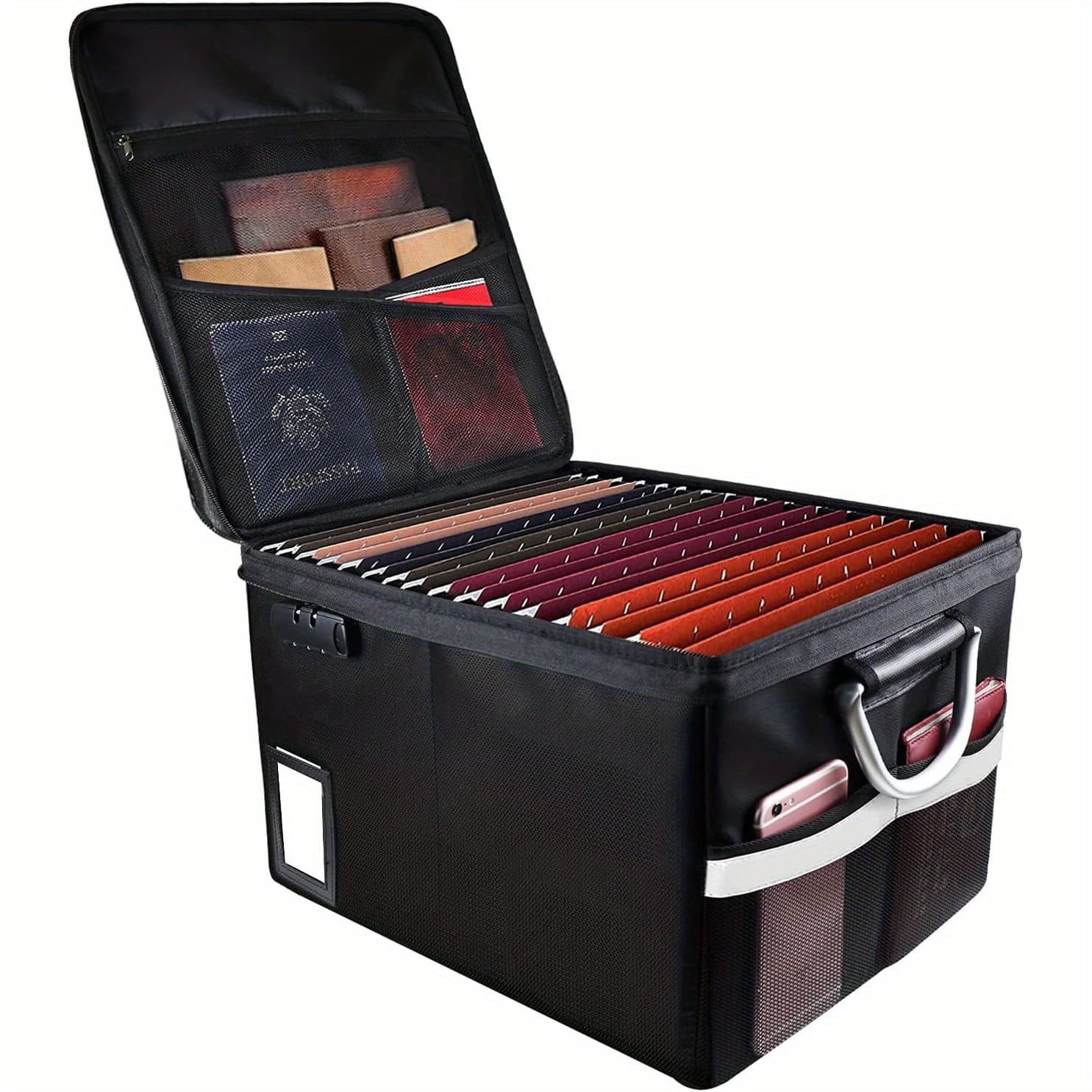 File Box Fireproof Document Box With Lock, File Storage Organizer Box ...