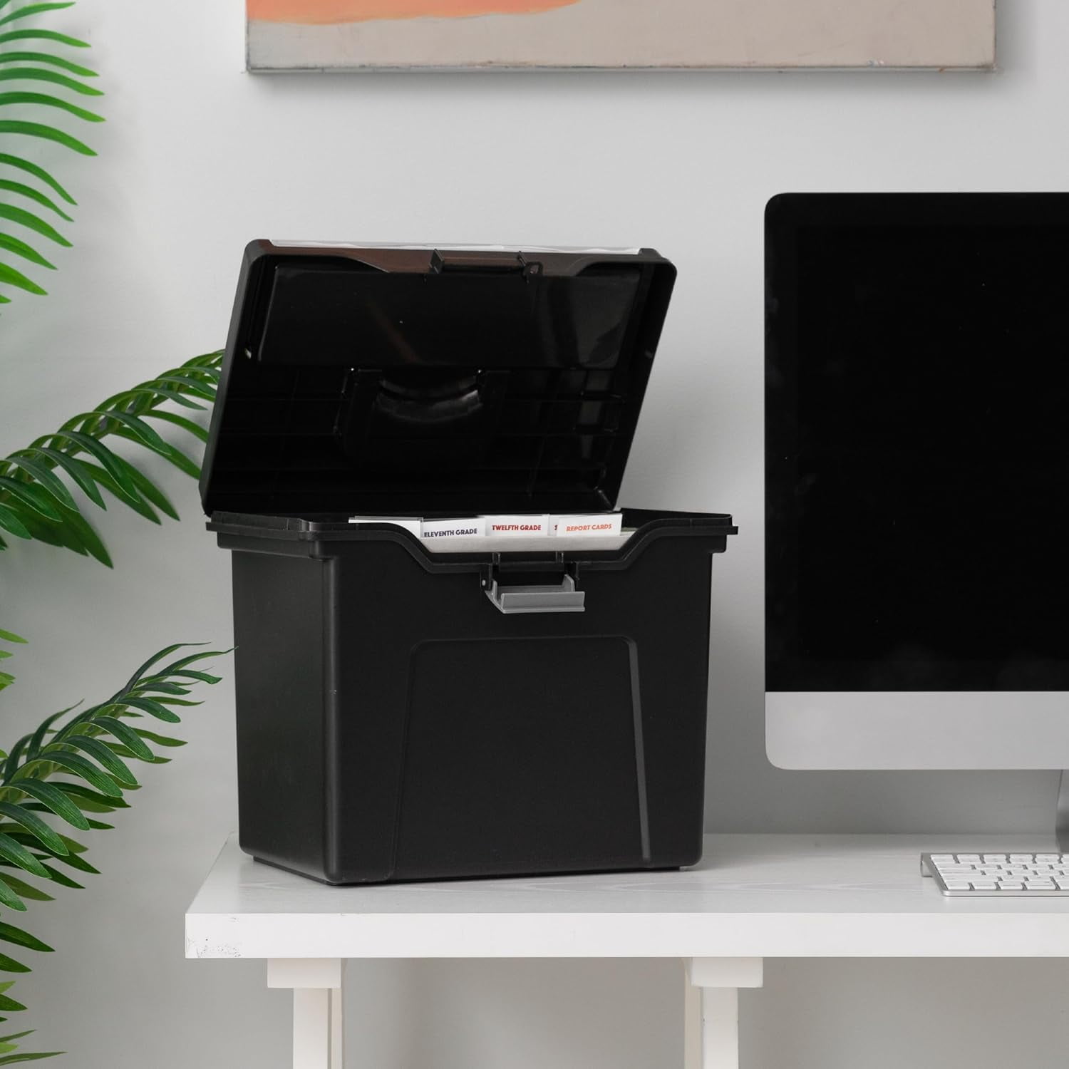 File Box with Lid File Organizer for Letter File w/Organizer-Lid, Water ...