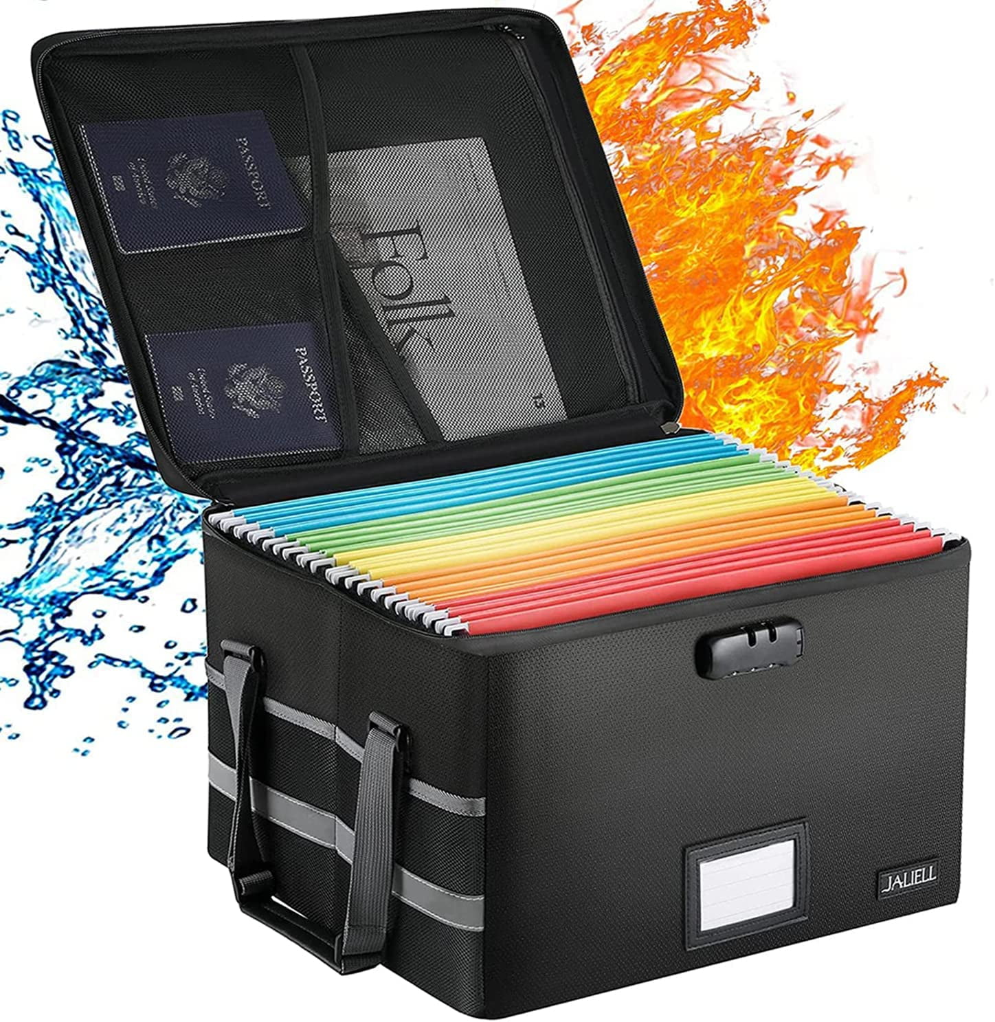 File Box with Lock - Fireproof Document Box File Organizer with Zipper ...
