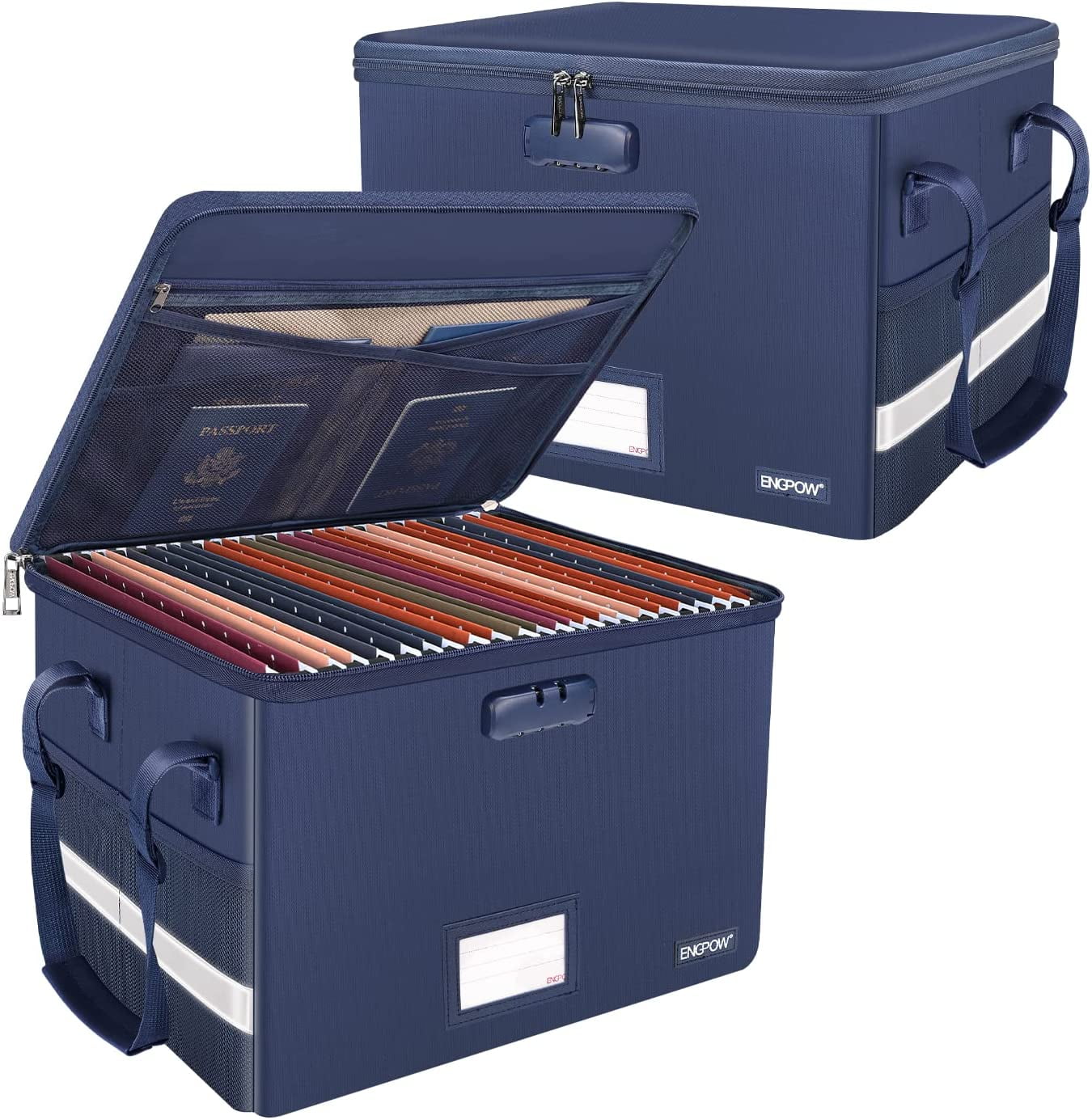 File Box with Lock, Fireproof Document Box with Inserts,Collapsible ...