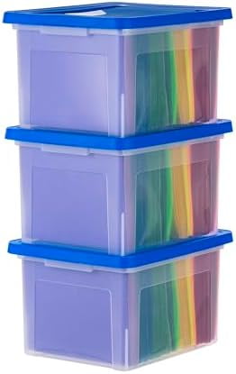 File Box, Plastic File Organizer Box With Lids, Letter/Legal File ...