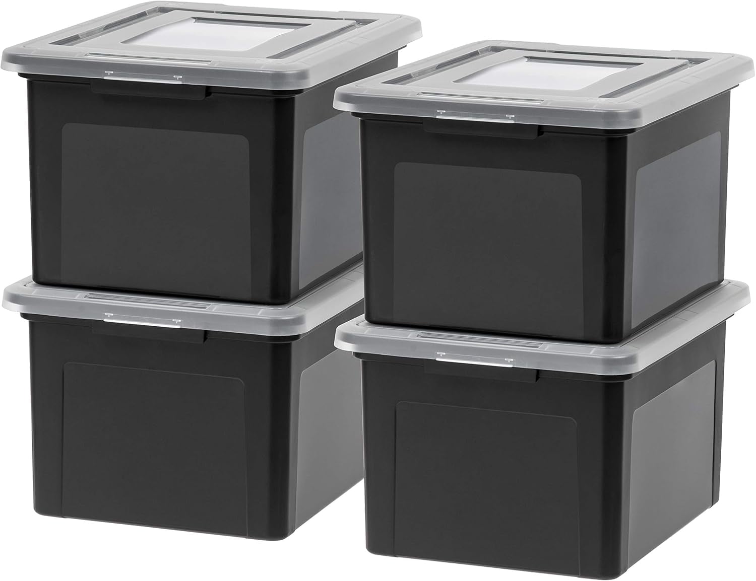 File Box, Plastic File Organizer with Lids for Letter/Legal File ...