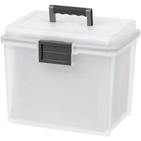 File Box WeatherPro Portable File Organizer Plastic File Box for Letter ...