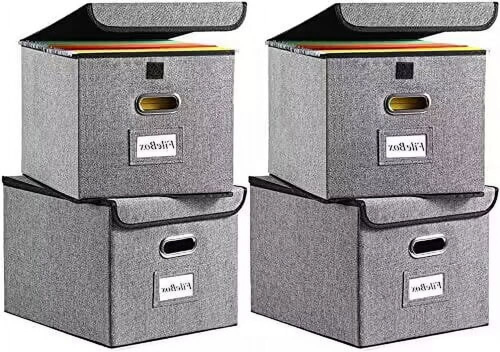 Walmart 4Pack File Boxes, Letter/Legal Size, Multi-Purpose Linen File ...