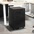 File Cabinet, 1 Lockable Drawer And 2 Large Capacity Drawers, Wooden ...