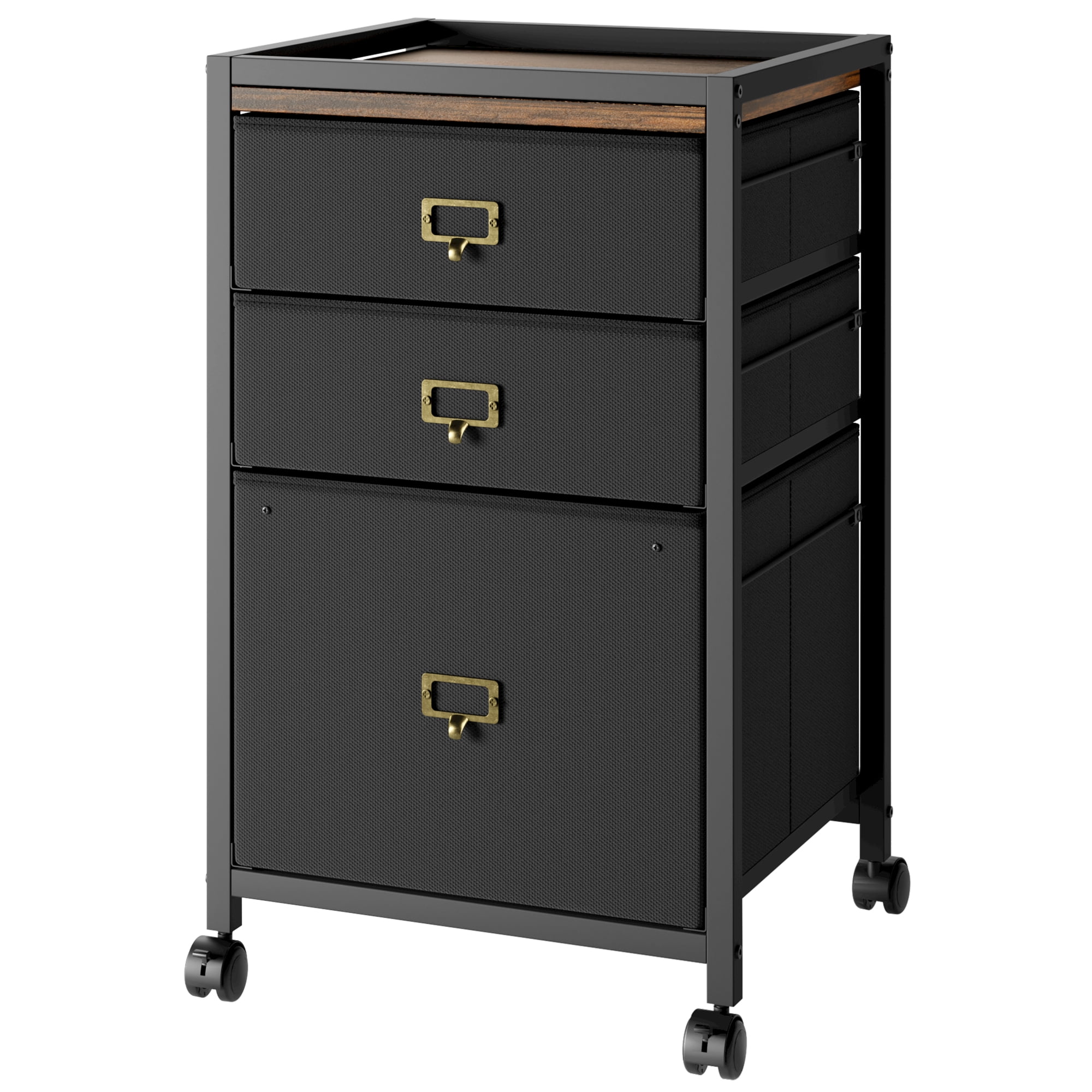 File Cabinet with 2/3/4 Drawers, Mobile Filing Cabinet Fits Letter Size ...