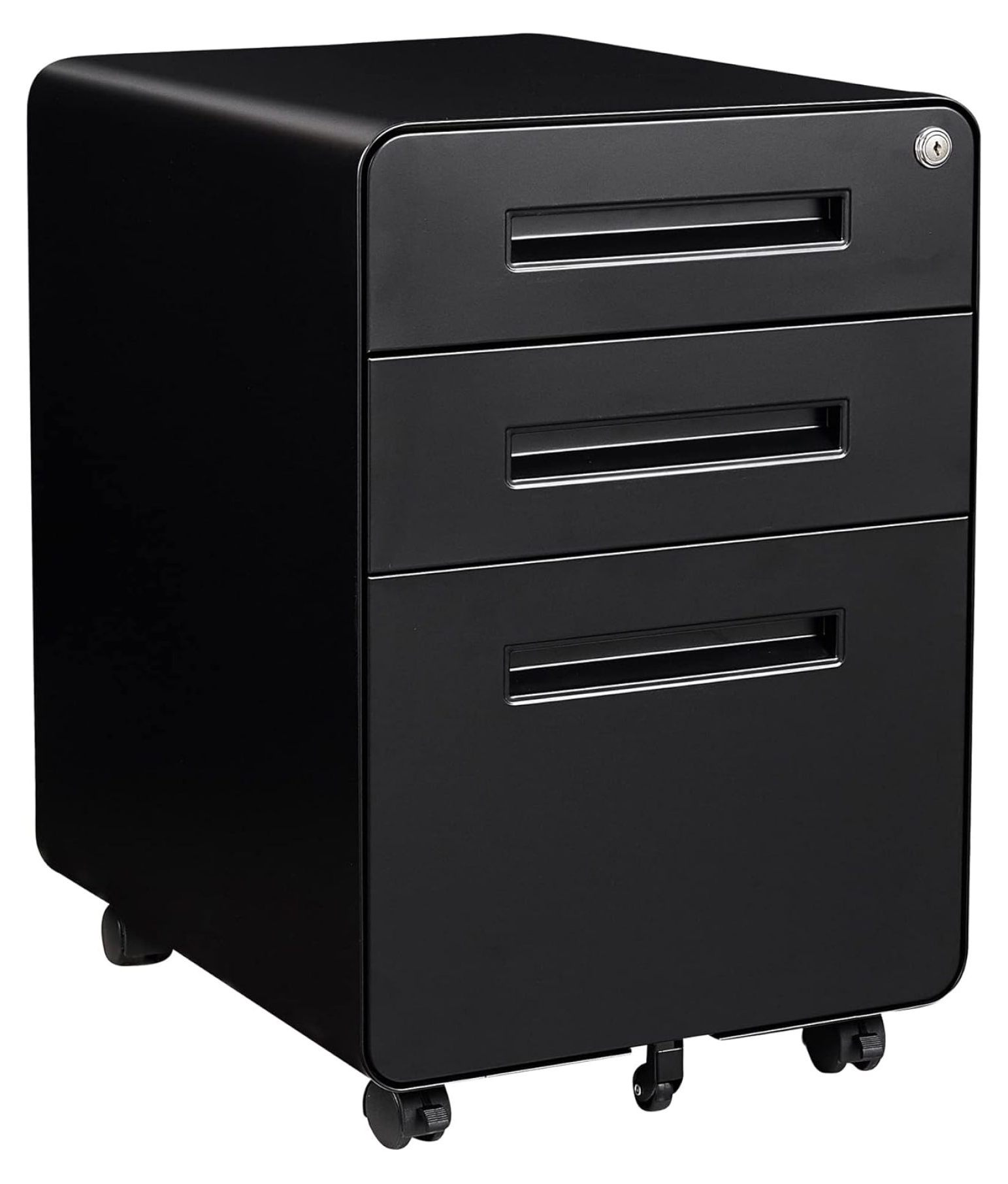 File Cabinet, 3 Drawer Filing Cabinets for Home Office with Lock Mobile ...
