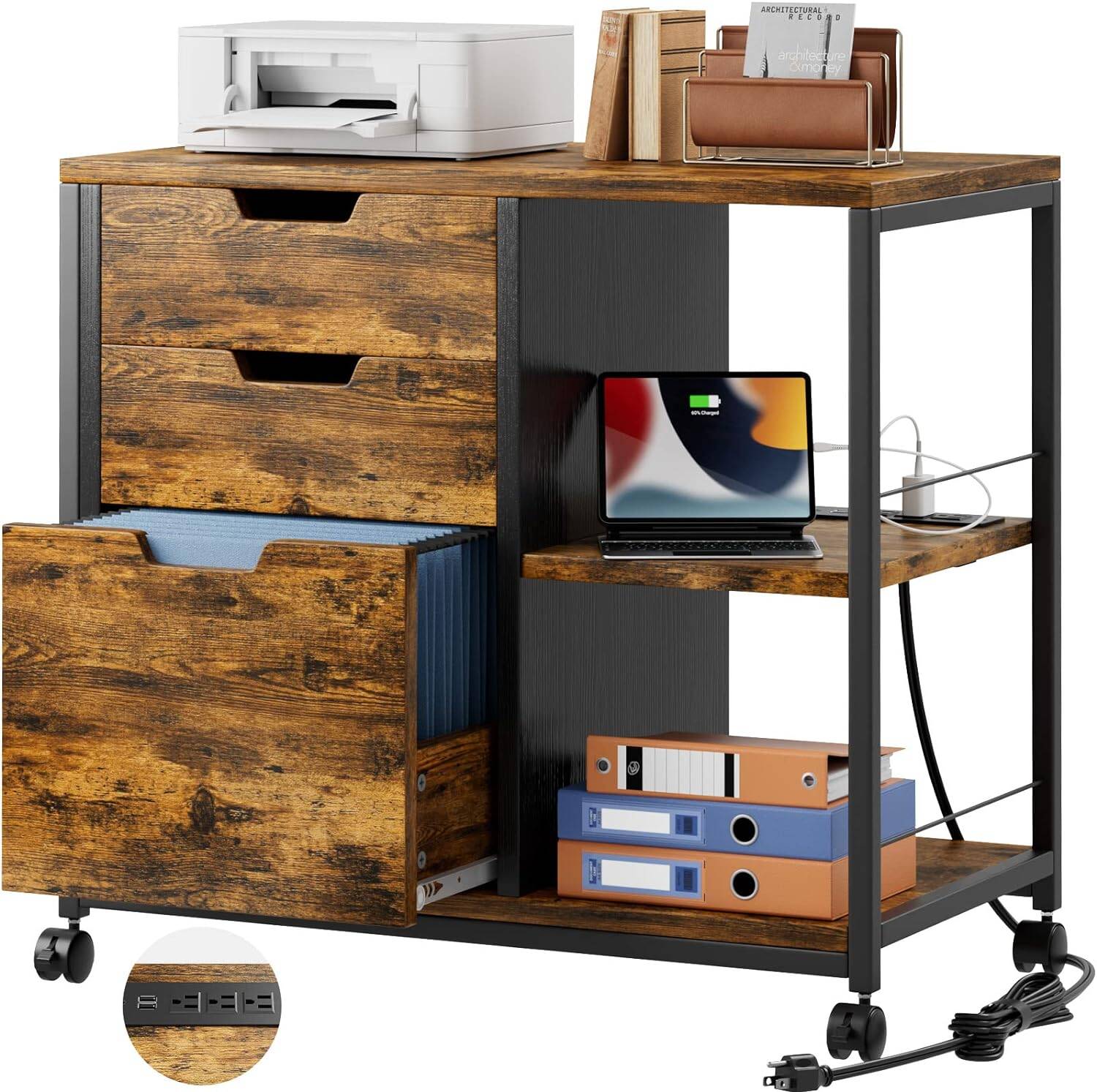 Naomi Home Craft Storage Cabinet 5 Drawer with Shelf, Space-Saving ...