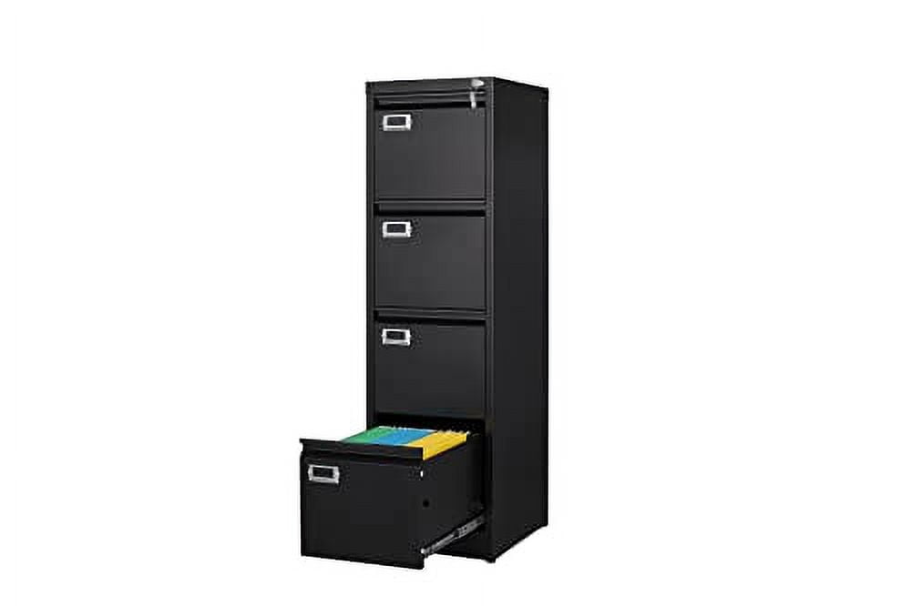 File Cabinet 4 Drawer, Lateral Filing Cabinet with Lock, Metal File ...