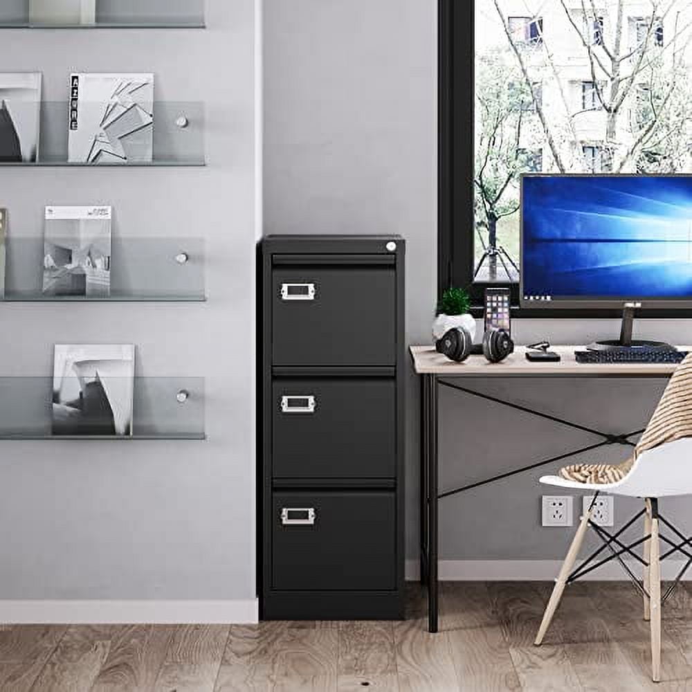 File Cabinet 4 Drawer, Lateral Filing Cabinet with Lock, Metal File ...