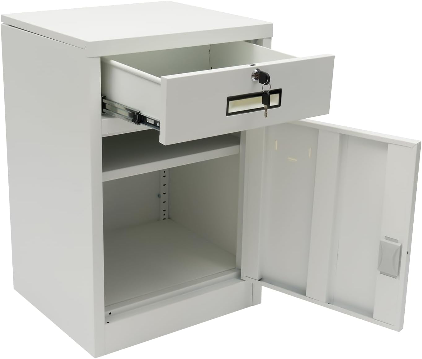 File Cabinet with Drawer and Door, Under Desk Office Storage Cabinet ...