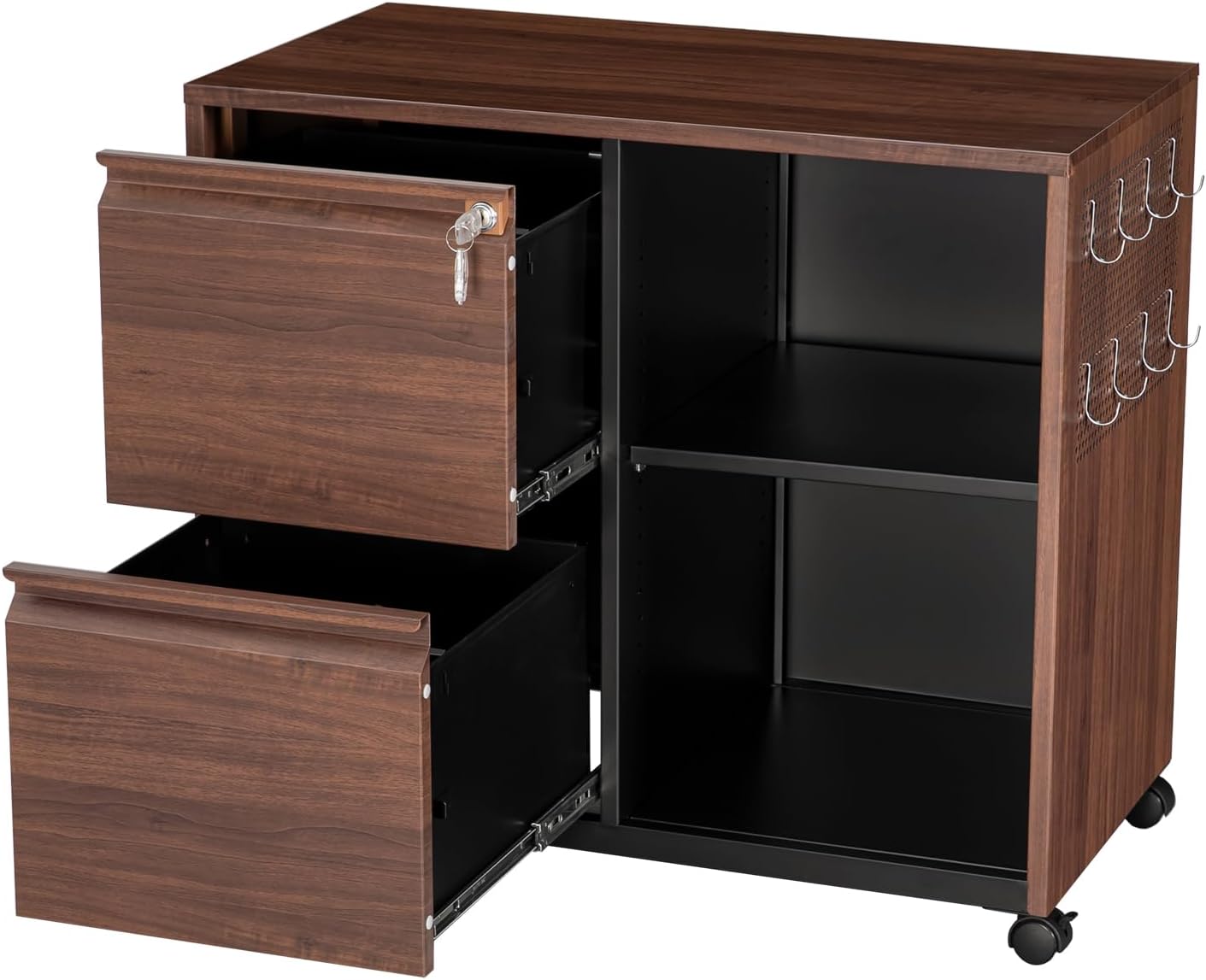 File Cabinet Drawer, Mobile Lateral Filing Cabinet with Lock, Printer ...