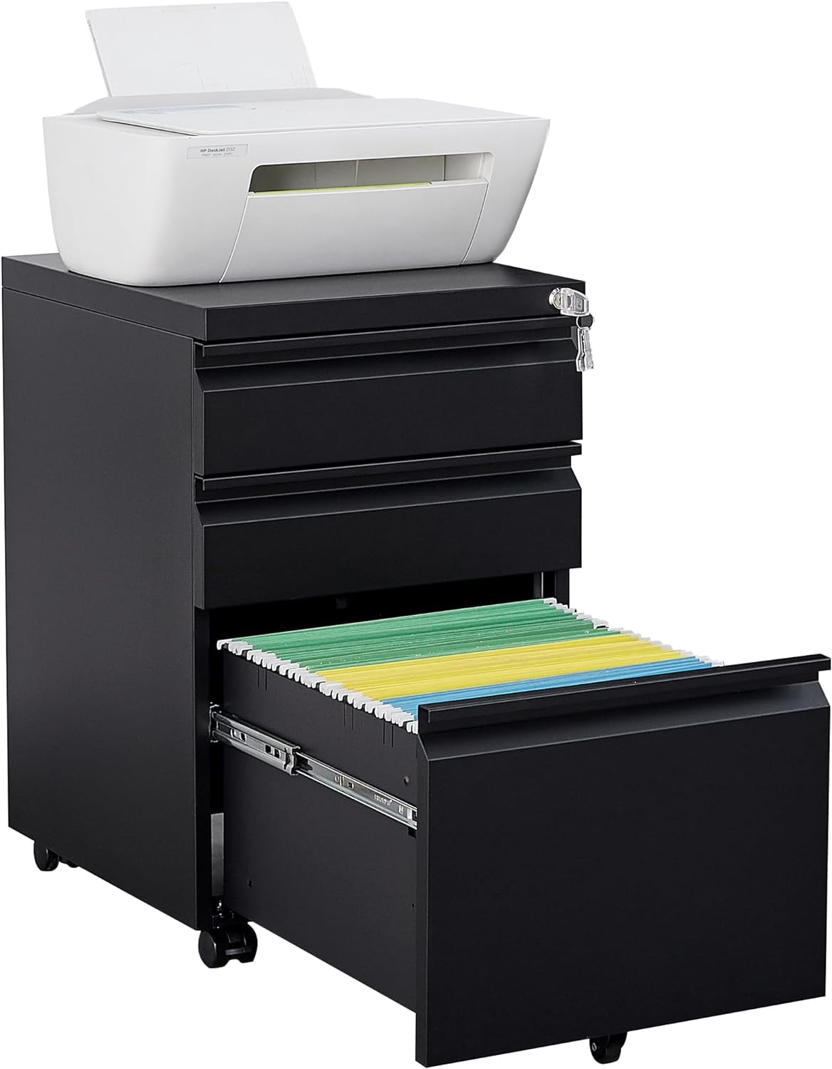 File Cabinet, Fully Assembled Filing Cabinet, Rolling File Cabinet with ...