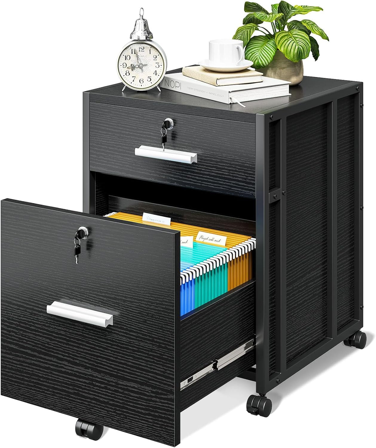 File Cabinet for Home Office, Fully Assembled Filing Cabinet with Lock ...