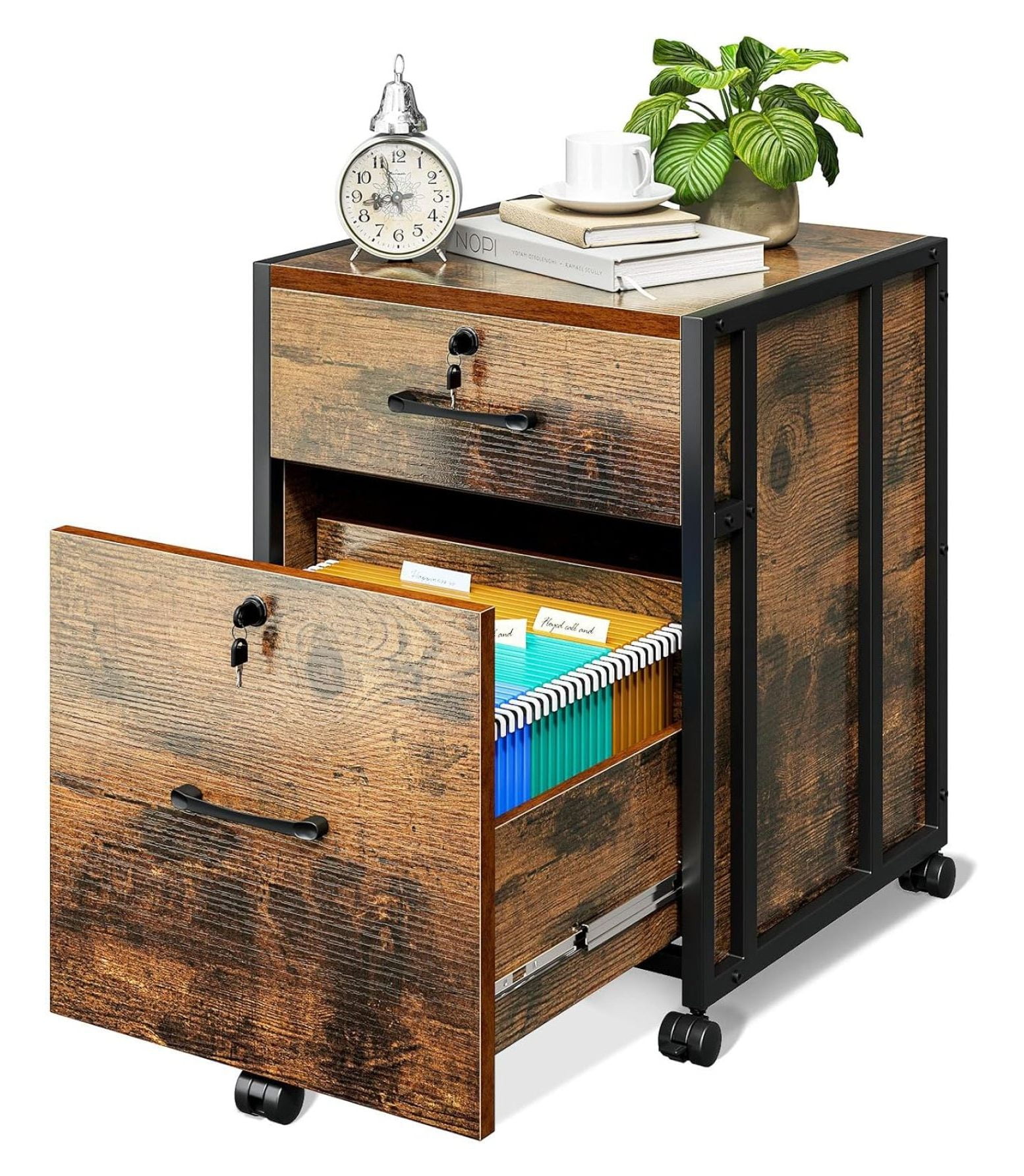 File Cabinet for Home Office, Fully Assembled Filing Cabinet with Lock ...