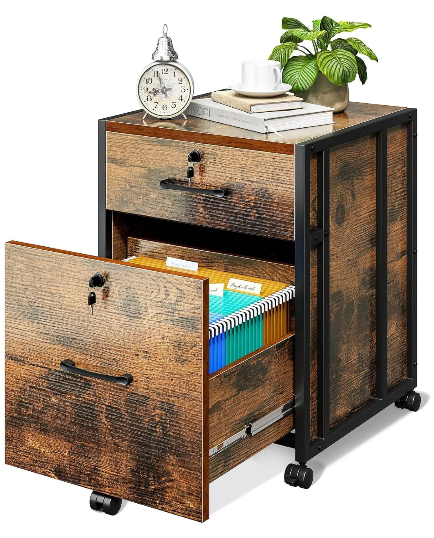 File Cabinet for Home Office, Fully Assembled Filing Cabinet with Lock ...