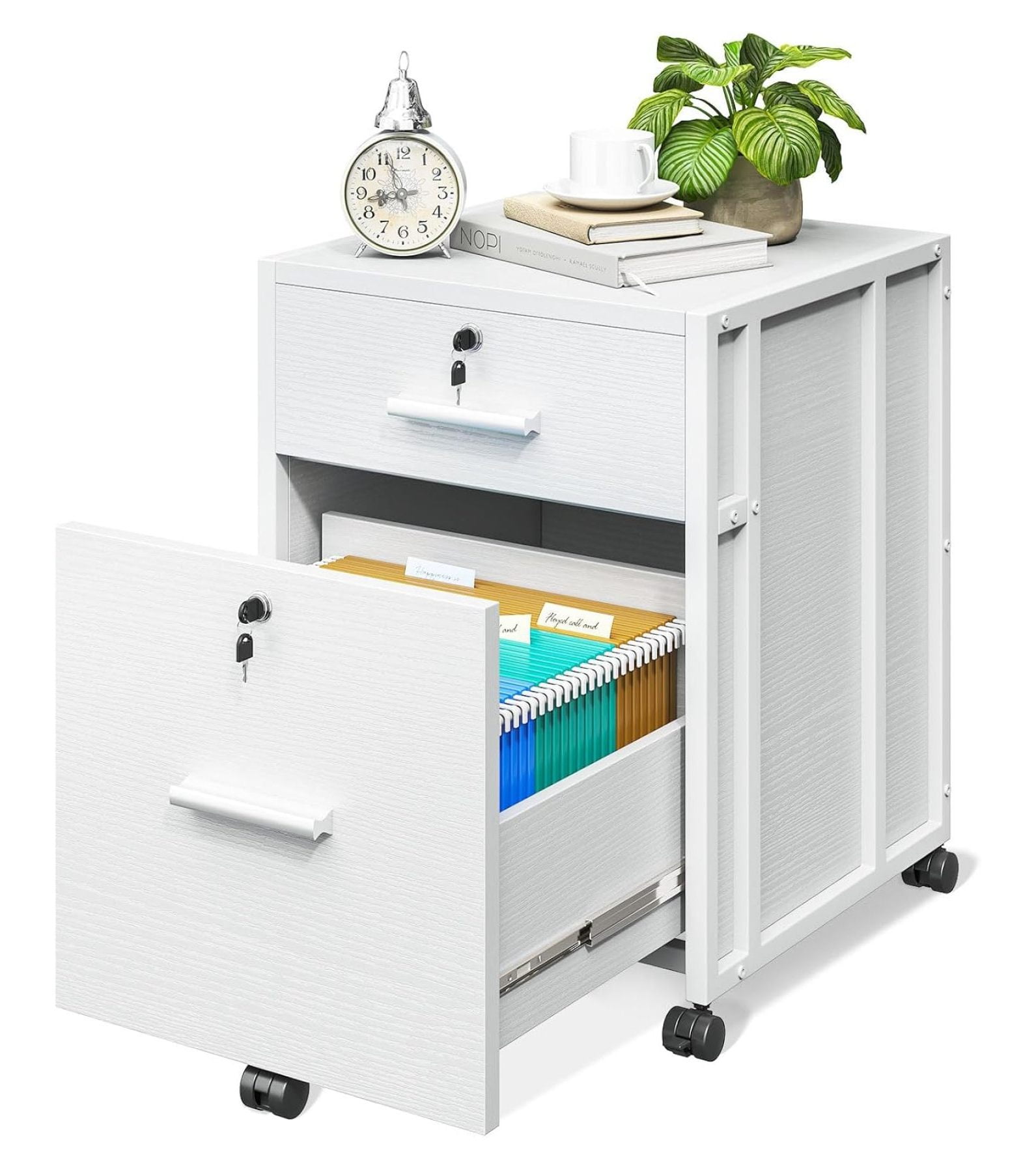 File Cabinet for Home Office, Fully Assembled Filing Cabinet with Lock ...