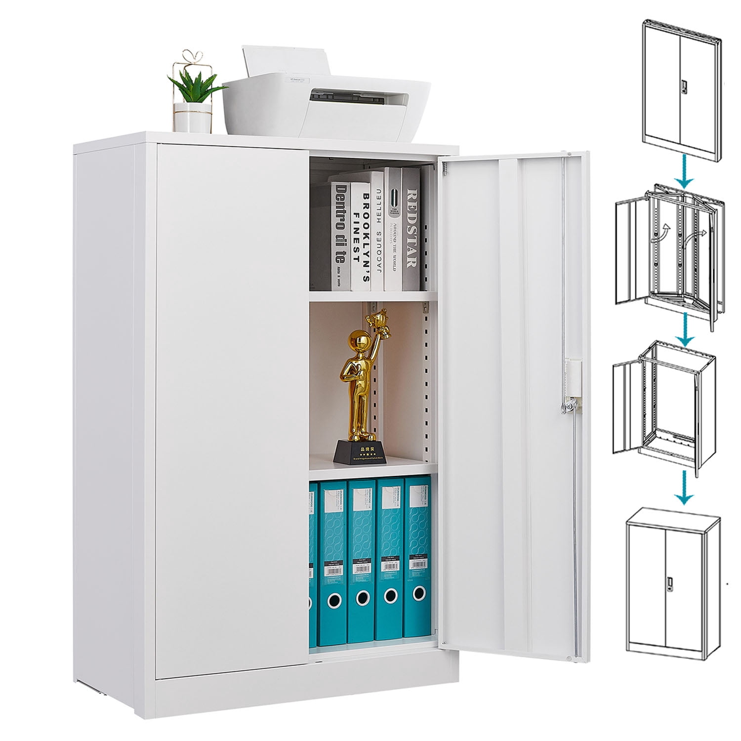 File Cabinet with Lock, Seizeen Steel Storage Cabinet for Tool Home ...