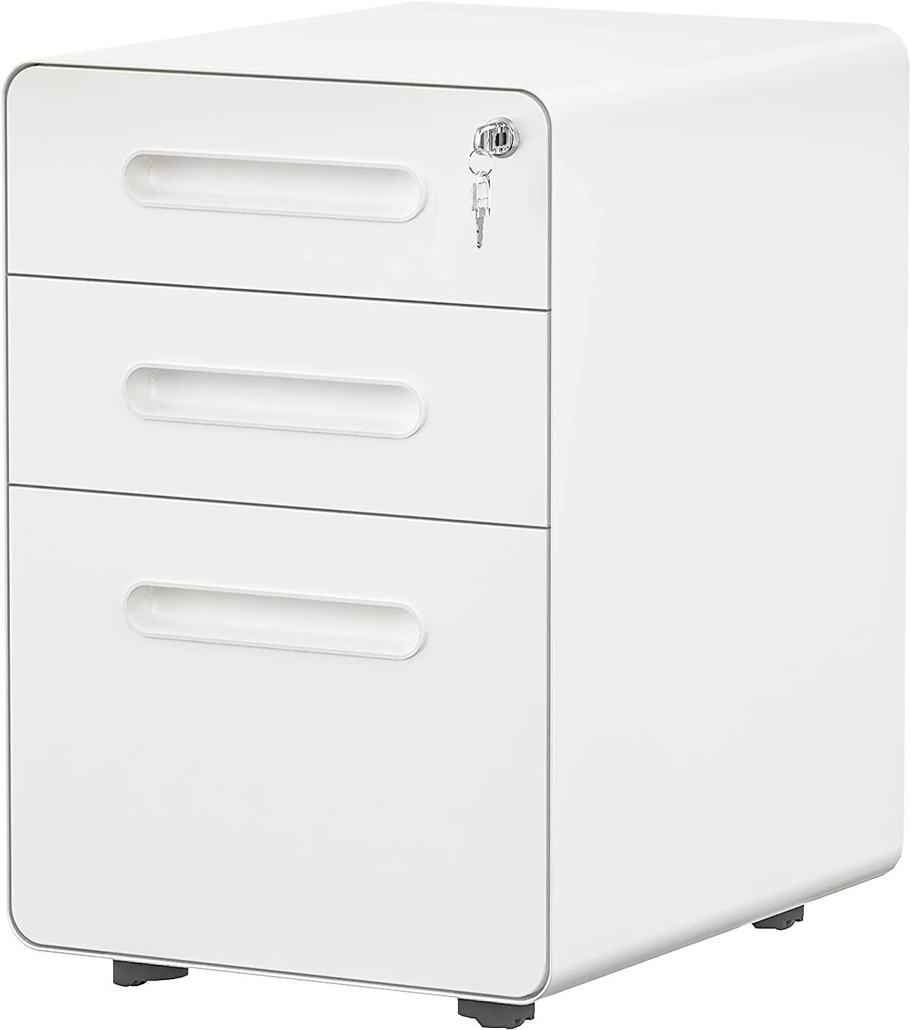 File Cabinet, Metal Mobile File Cabinet with Lock, Filing Cabinet Under ...