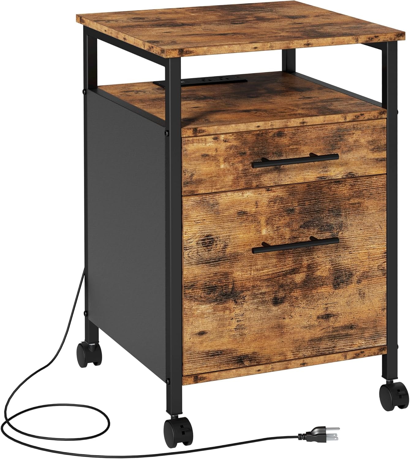 File Cabinet, Mobile Office Cabinet on Charging Station and Wheels ...