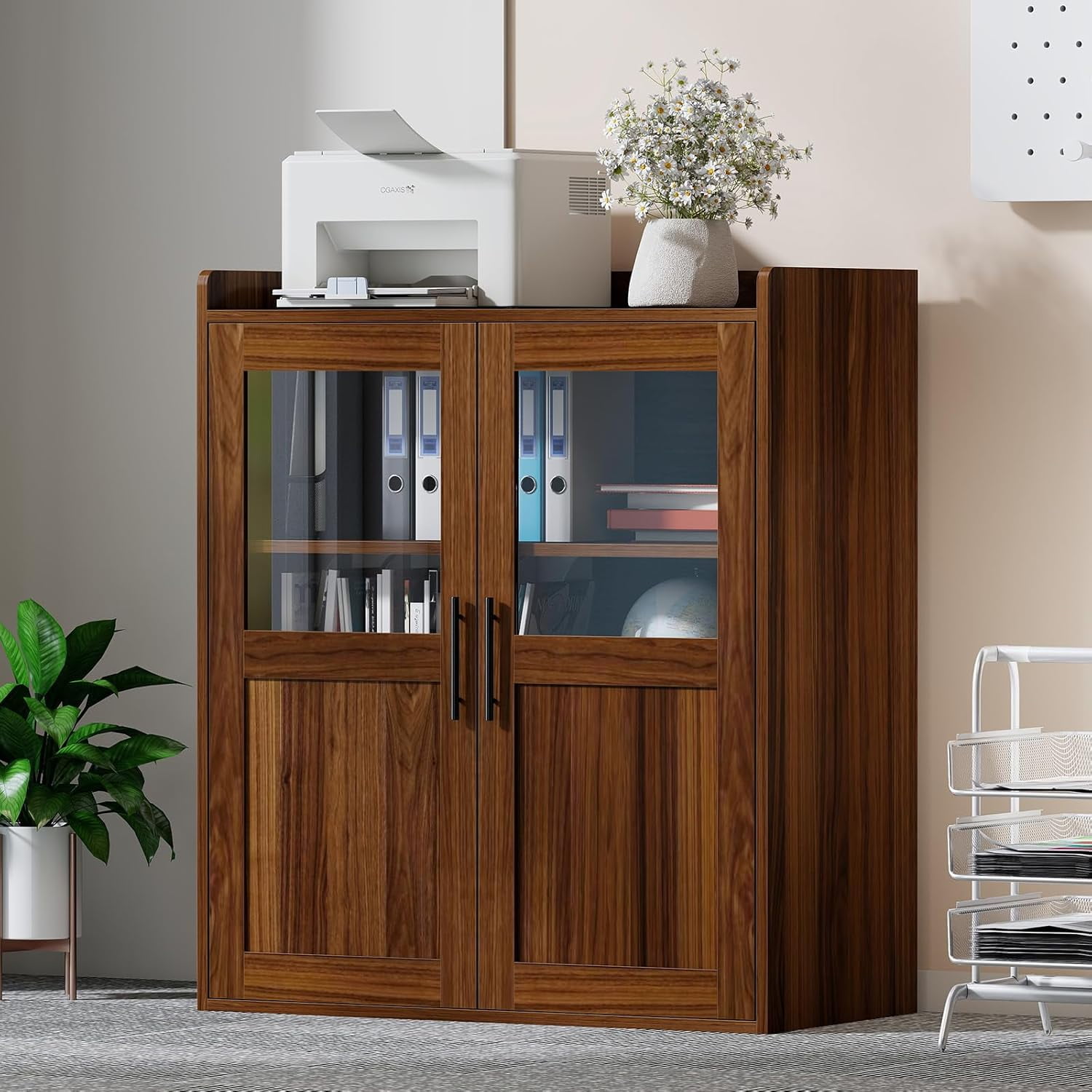 File Cabinet, Storage Cabinet with Doors and Shelves, Multipurpose ...