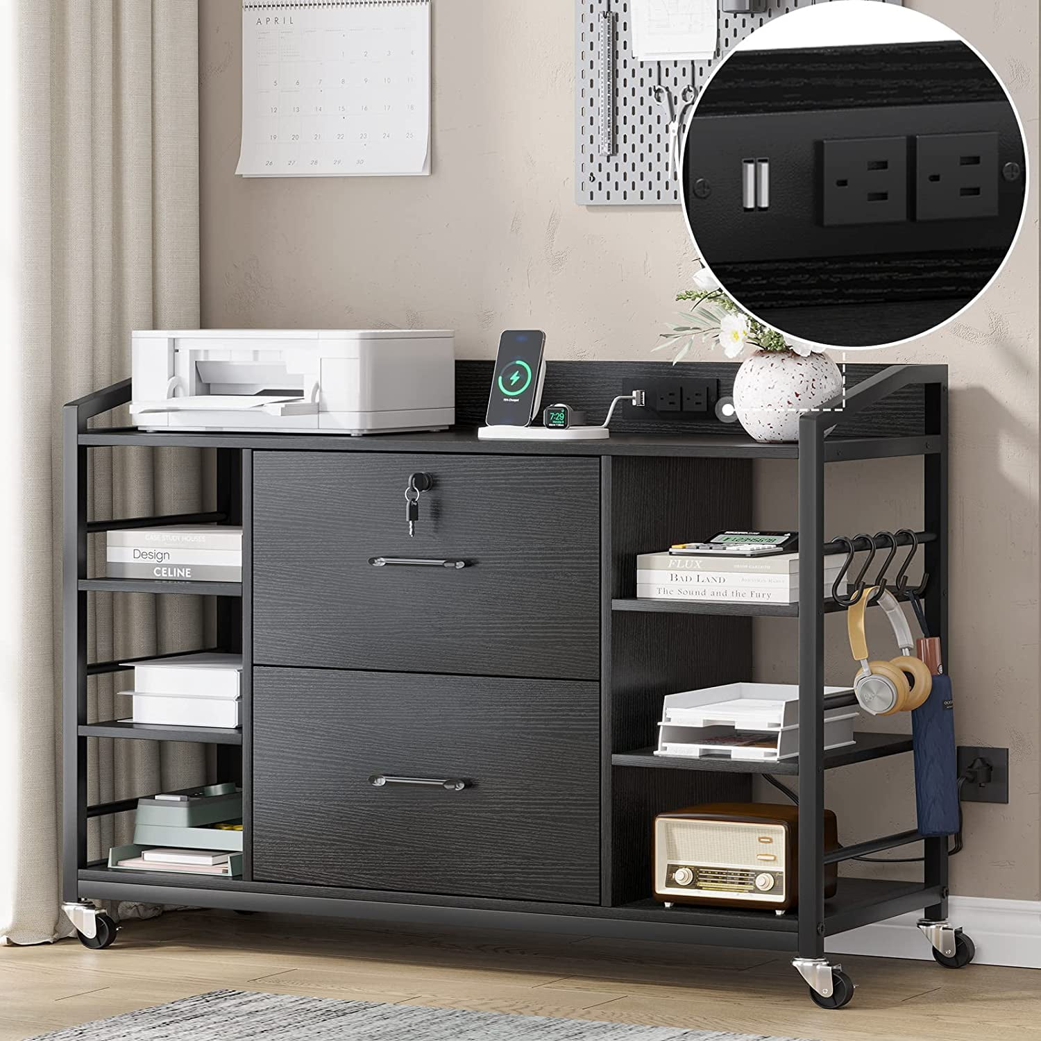 Walmart Mobile File Cabinet with 2 Lockable Drawers, Home Office ...