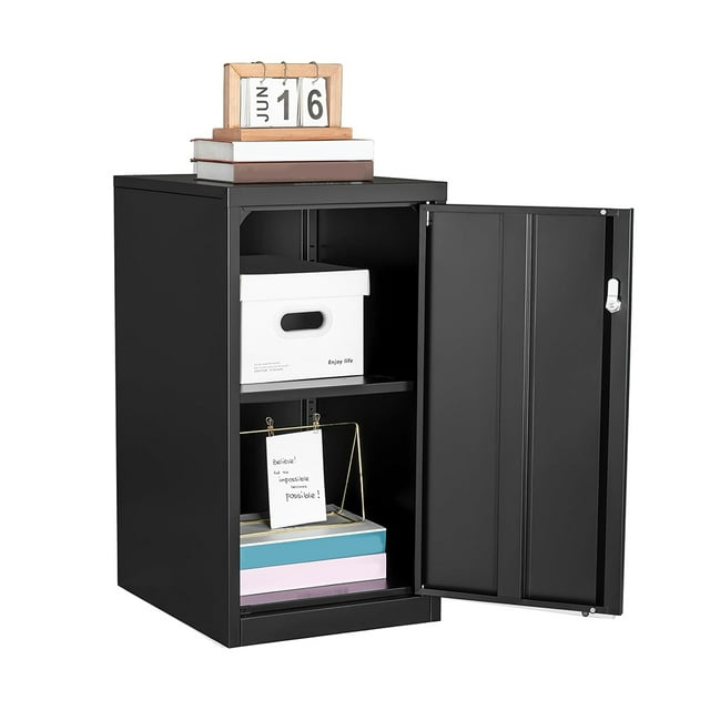 File Cabinet with Lock, 2 Tier Metal Office Storage Small Filing ...