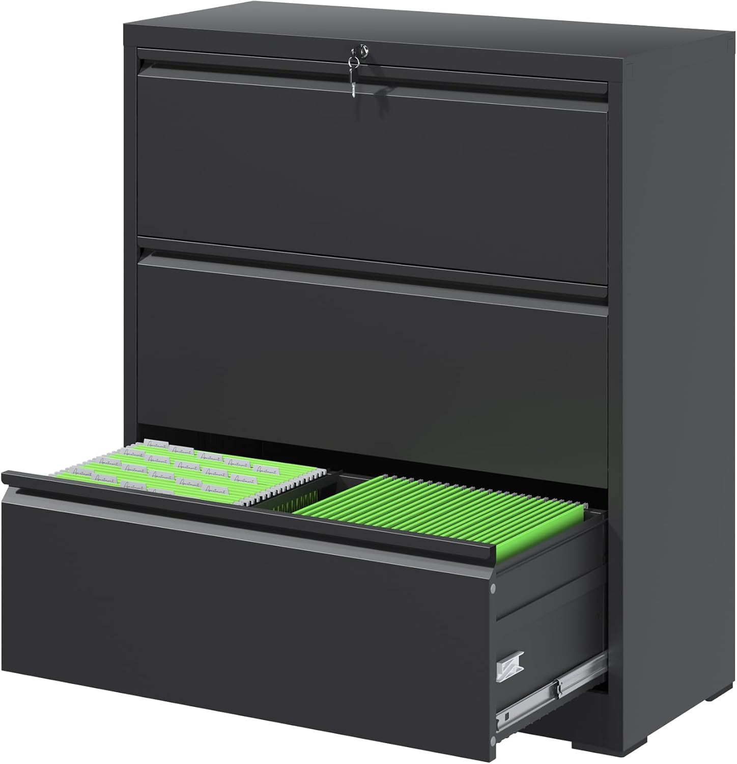 File Cabinets 3 Drawer,Metal Office Storage Filing Cabinet with Lock ...