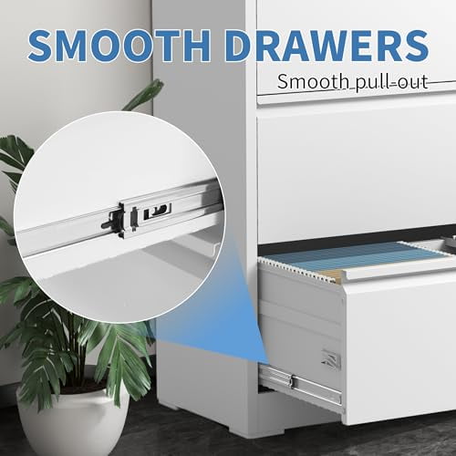 File Cabinets 3 Drawer,Metal Office Storage Filing Cabinet with Lock ...