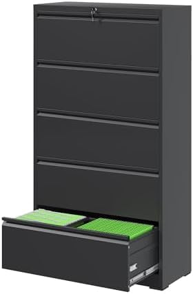 File Cabinets 5 Drawer,Metal Office Storage Filing Cabinet with Lock ...