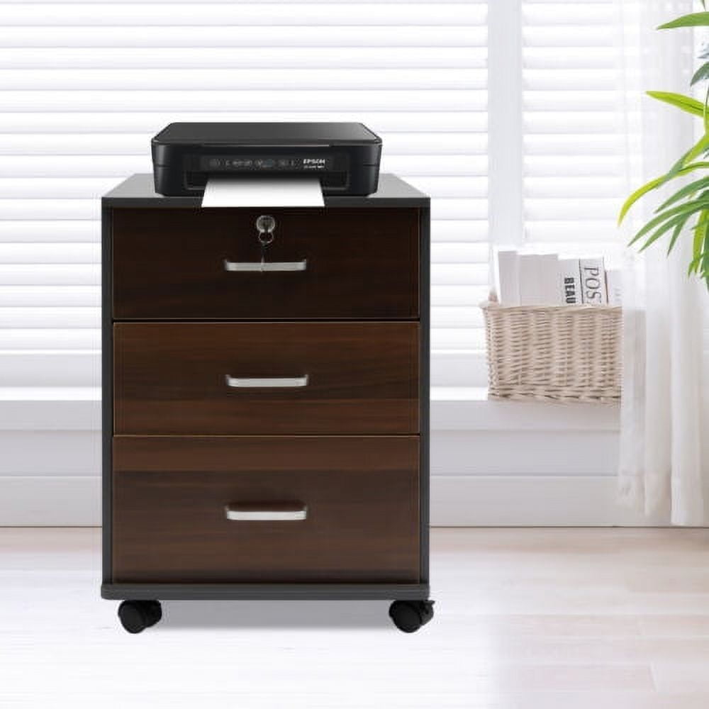 File Cabinets, Boxes & Carts with 2 keys, Printer Cabinet, MDF Black ...