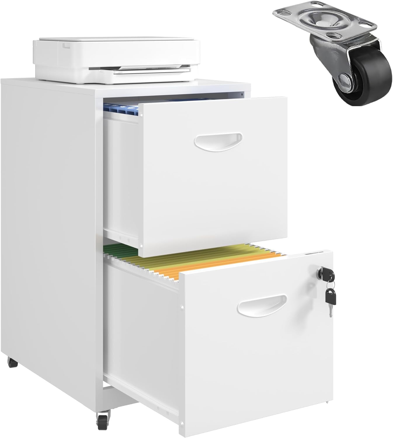 File Cabinets for Home Office, 2 Drawer File Cabinet with Lock, Small ...